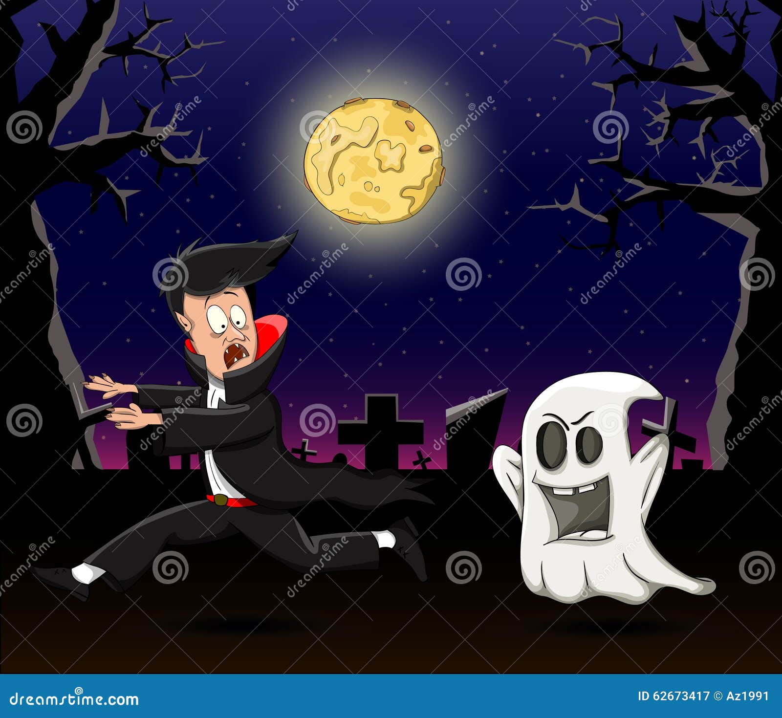 Chost and vampire stock vector. Illustration of mysterious - 62673417