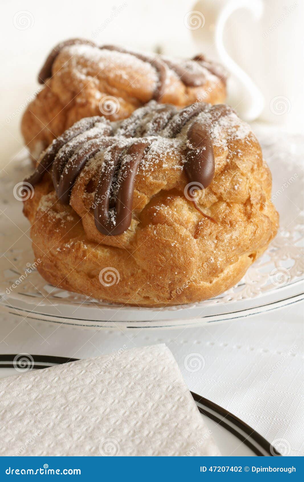 Choux Buns stock photo. Image of pastry, chocolate, dessert - 47207402