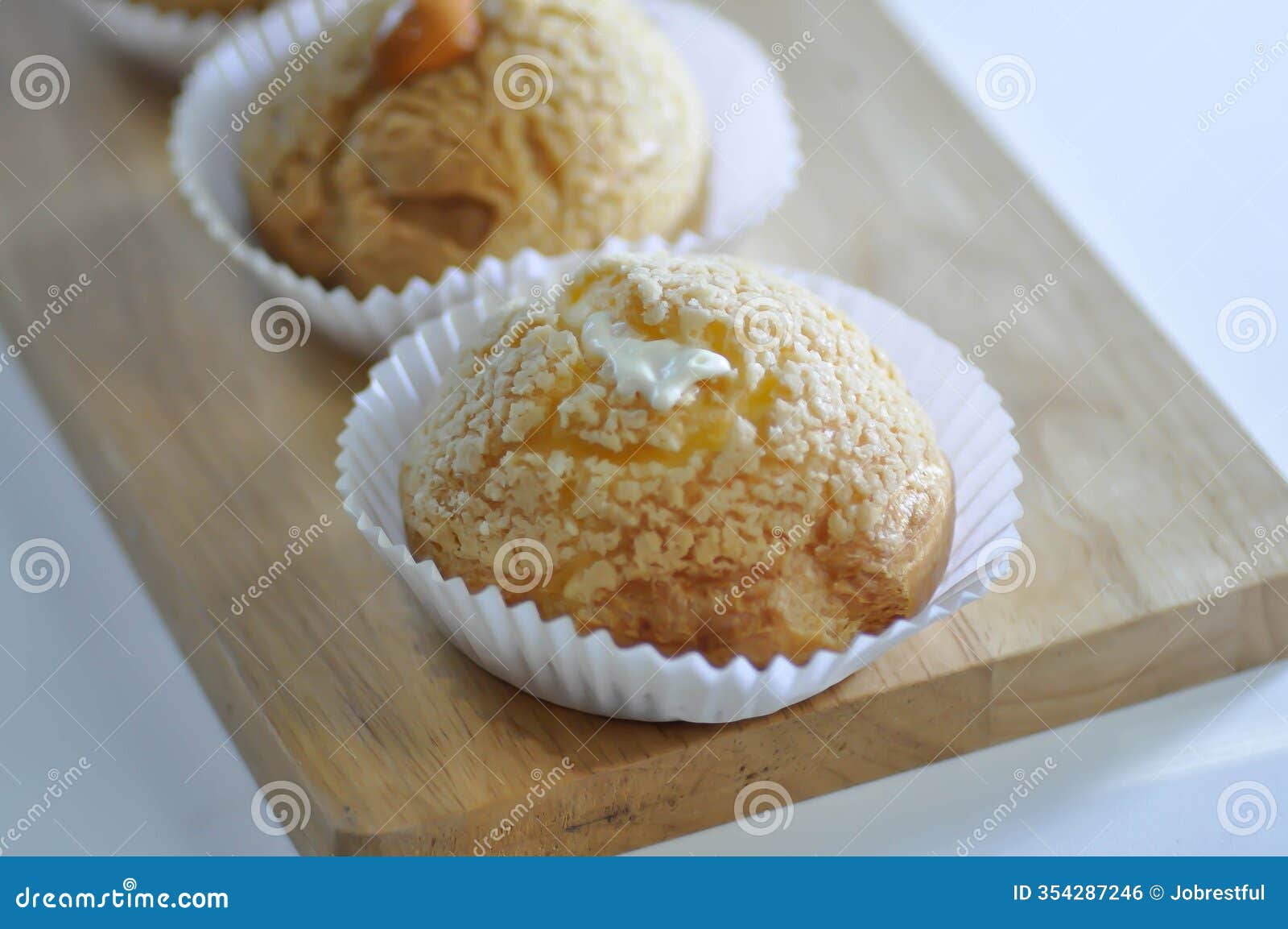 Choux Cream or Cream Puff, Eclair or Custard Choux Cream Stock Photo ...