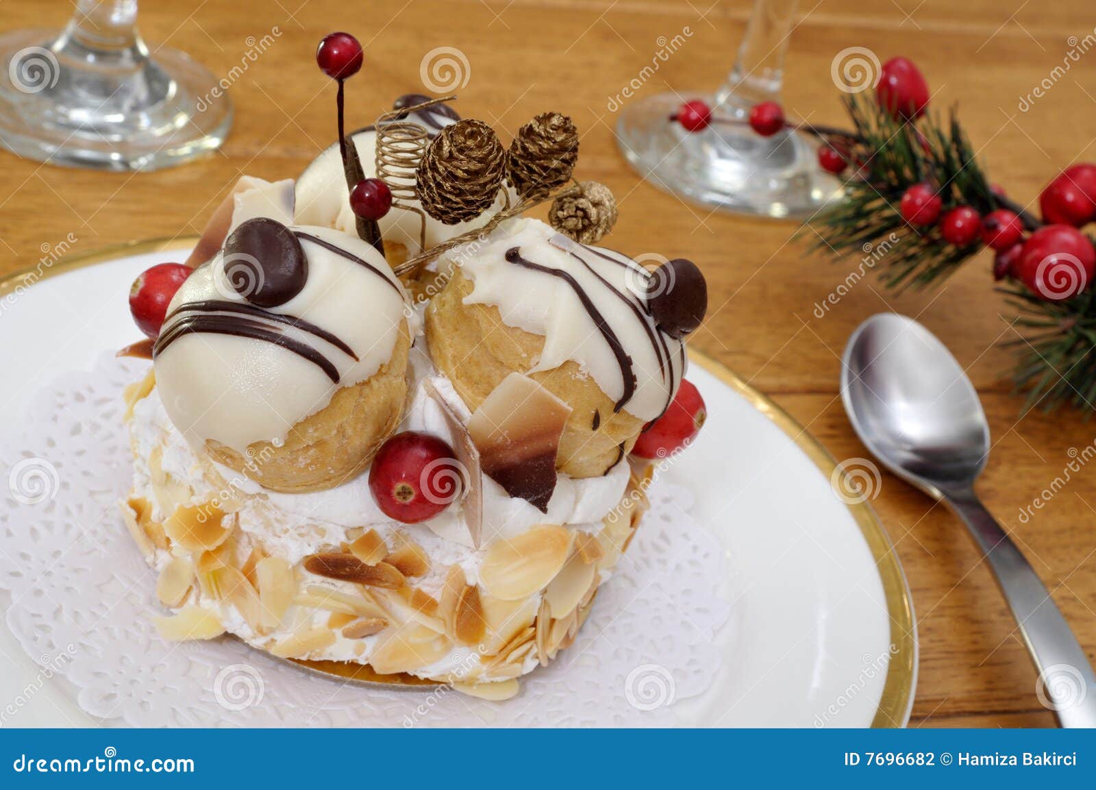 Choux pastry stock photo. Image of plate, puff, chantilly - 7696682