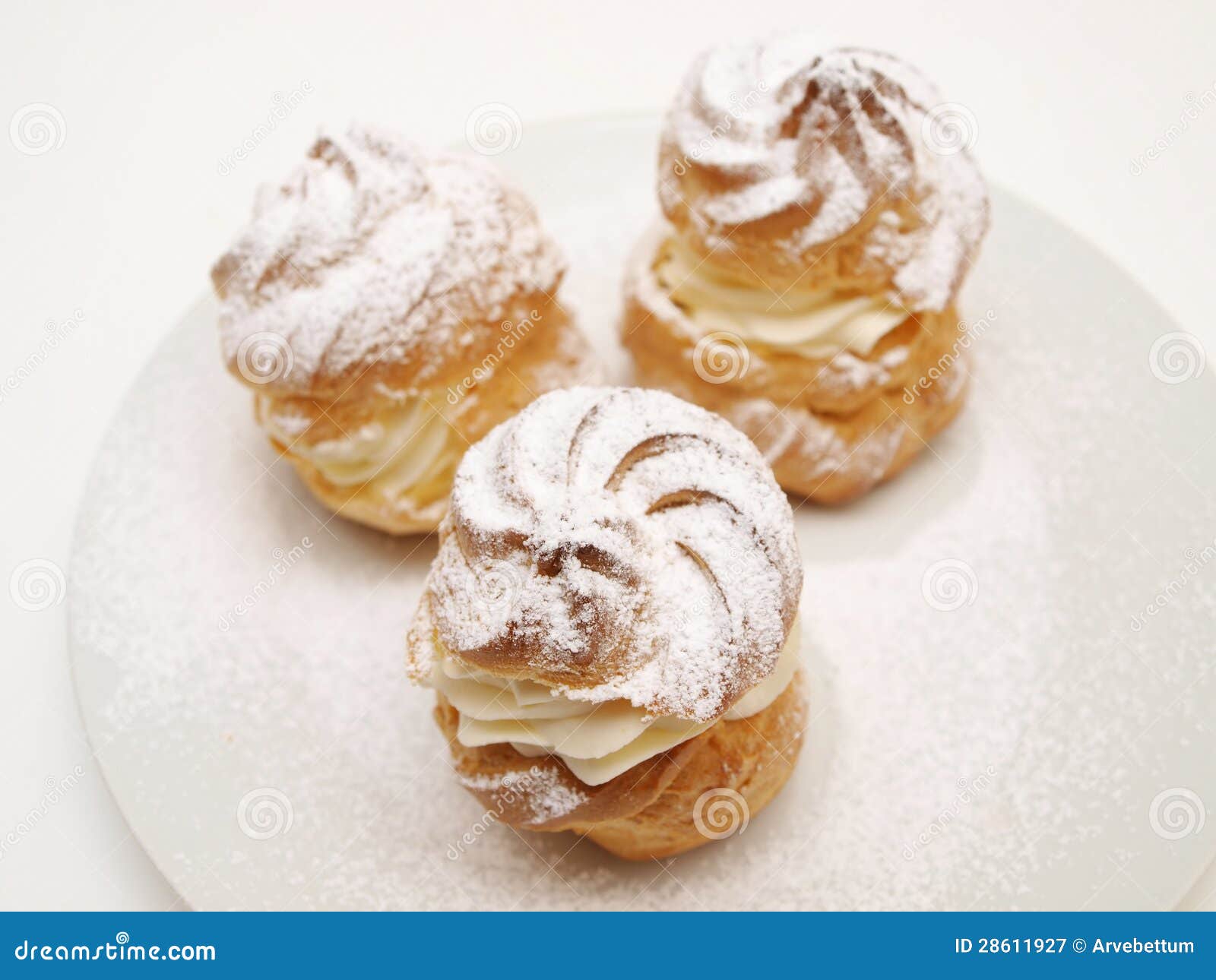 Choux pastry buns, filled stock image. Image of sweet - 28611927
