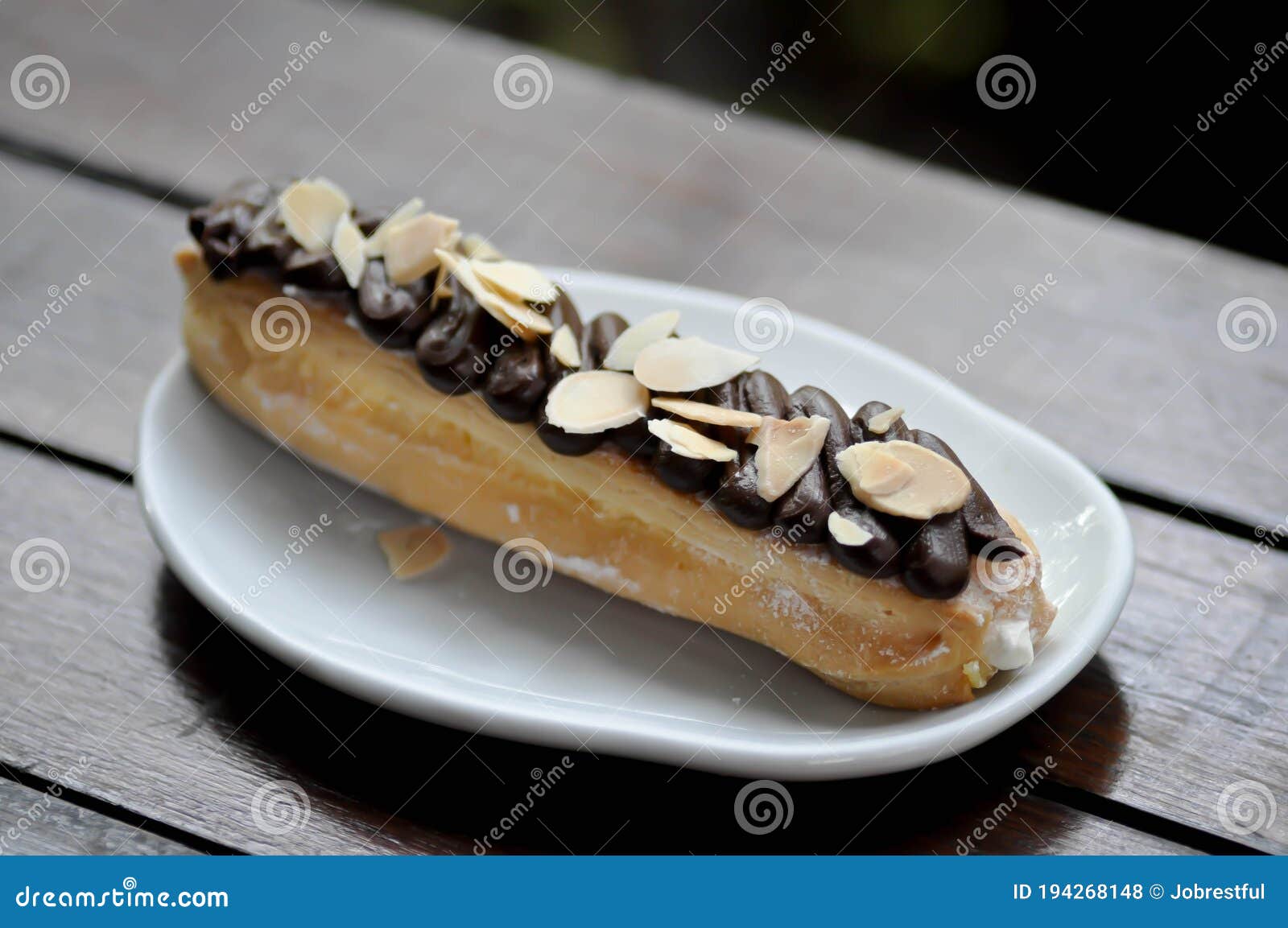 Choux Pastry with Chocolate Topping or Eclair Stock Photo - Image of ...