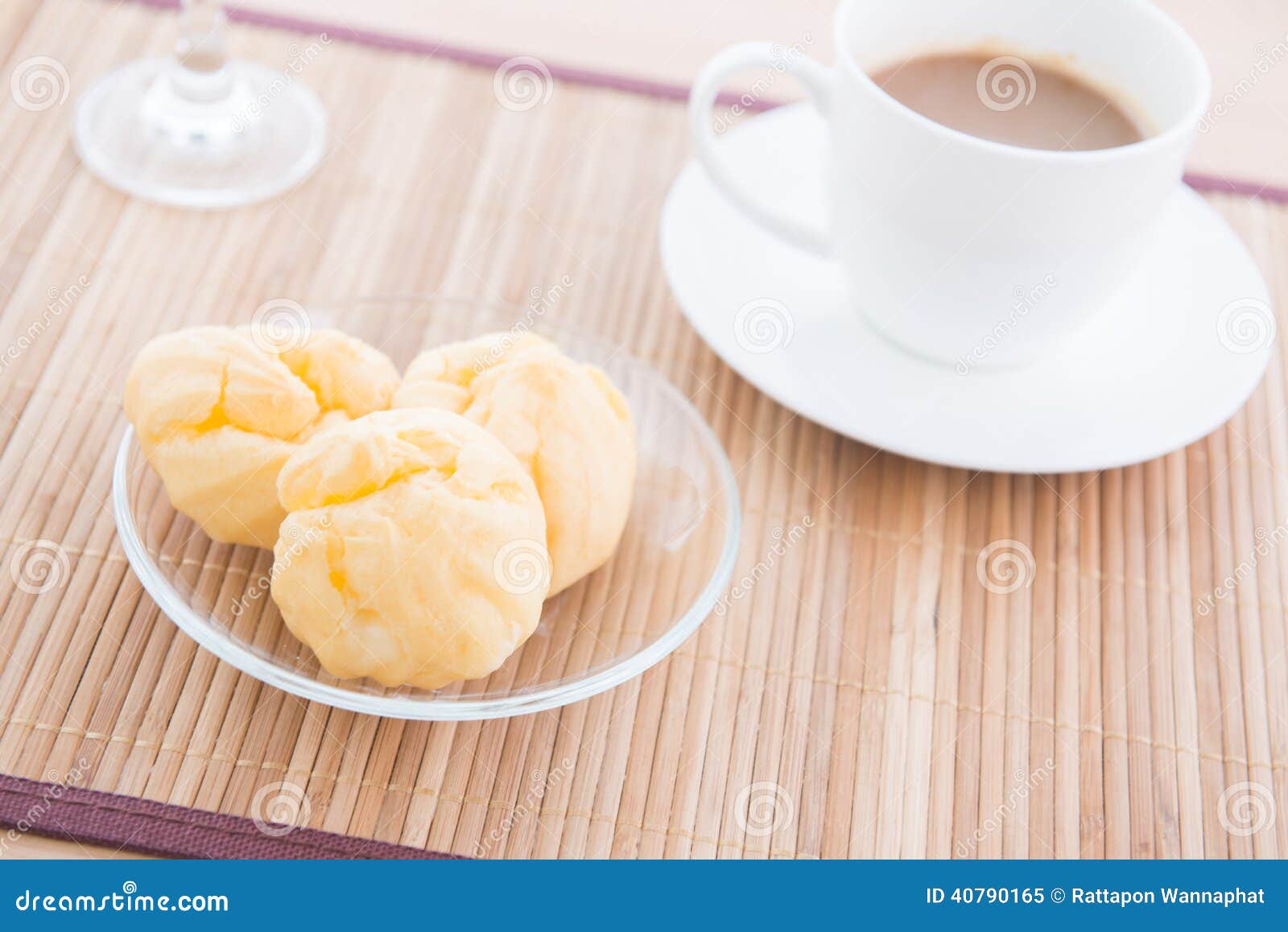 Choux pastry and coffee stock image. Image of profiteroles - 40790165