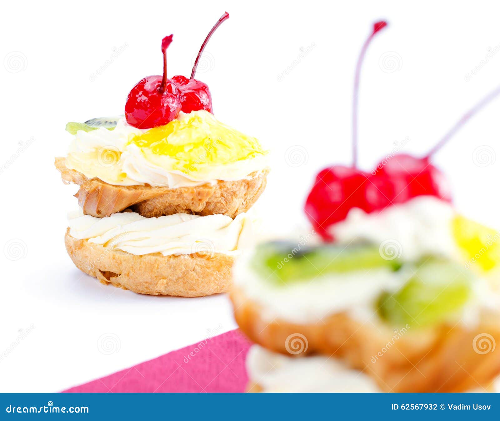 Choux pastry with fruit stock photo. Image of macaroon - 62567932