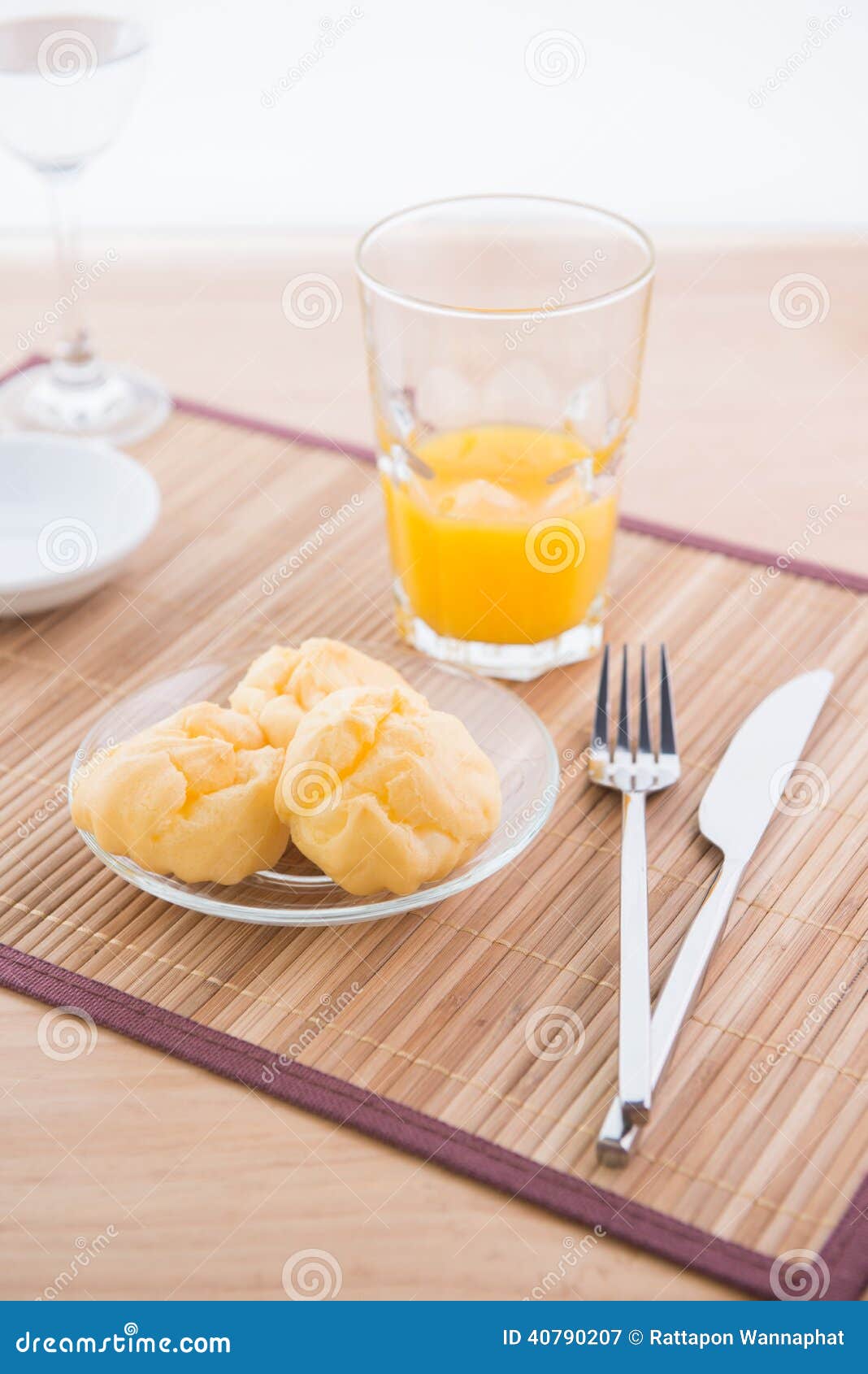 Choux Pastry and Orange Juice Stock Image - Image of choux, puffs: 40790207