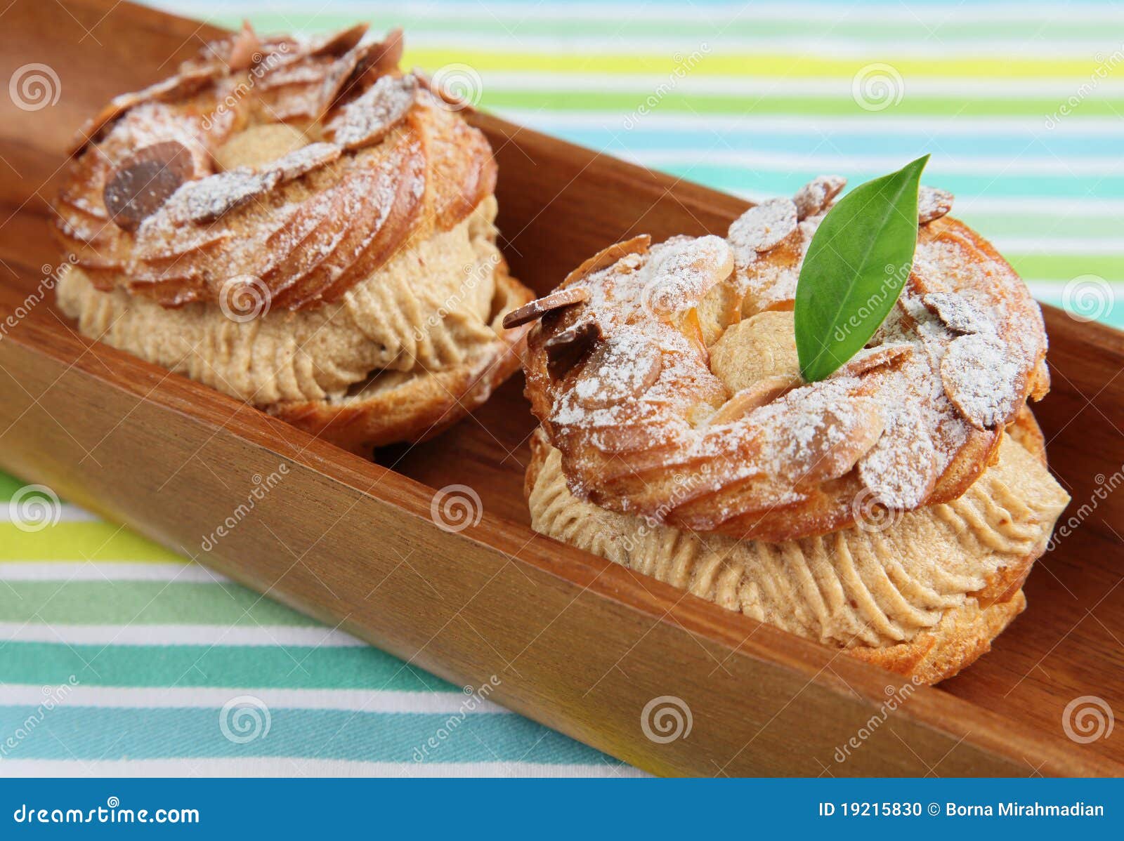 Choux Pastry in Wooden Plate Stock Photo - Image of brown, plate: 19215830