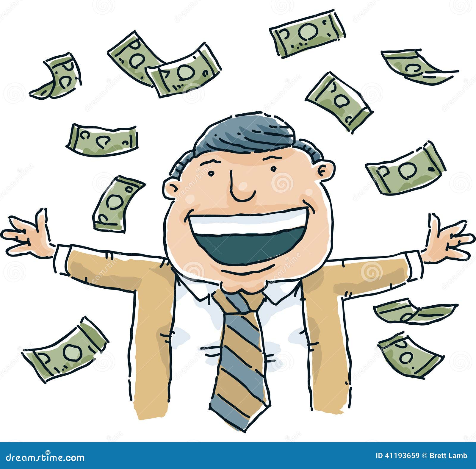 Chovendo o dinheiro ilustração stock. Ilustração de homem - 41193659