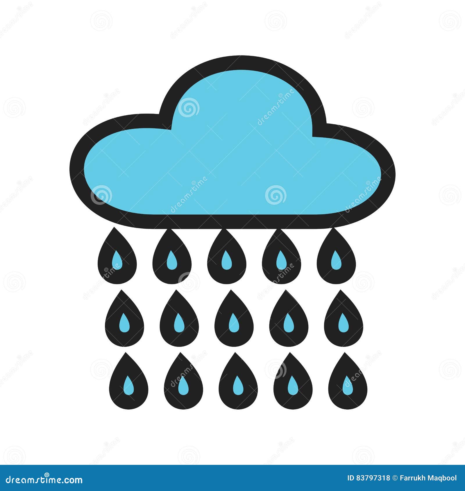 Chover ilustração do vetor. Ilustração de nuvens, céu - 83797318