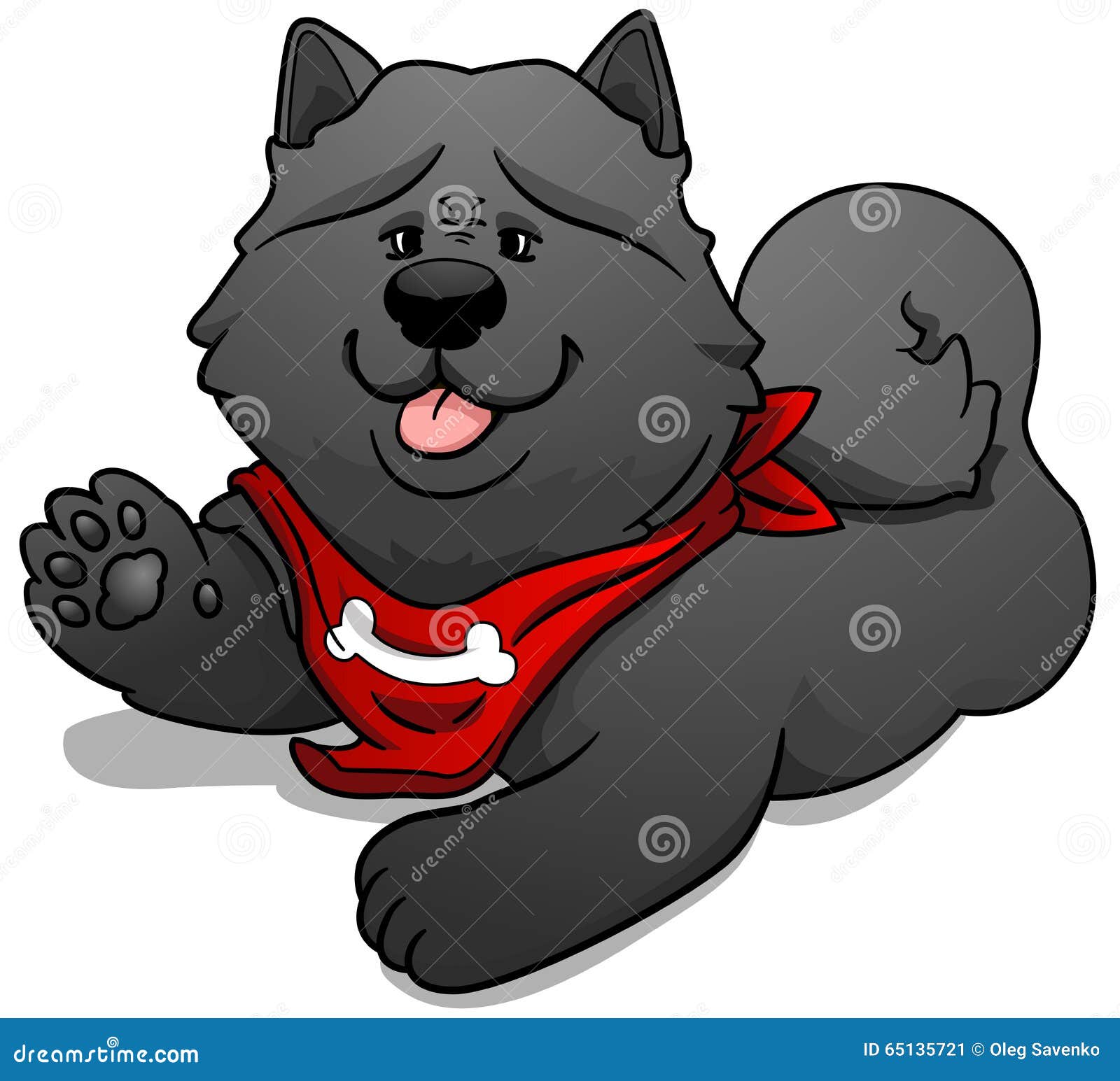Chow Chow . Cute Dog Cartoon Characters . Flat Shape And Line Stroke ...