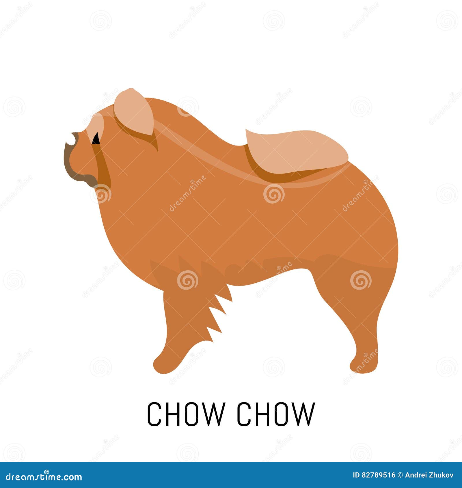 Chow Chow. Dog, Flat Icon. Isolated on White Background. Stock ...