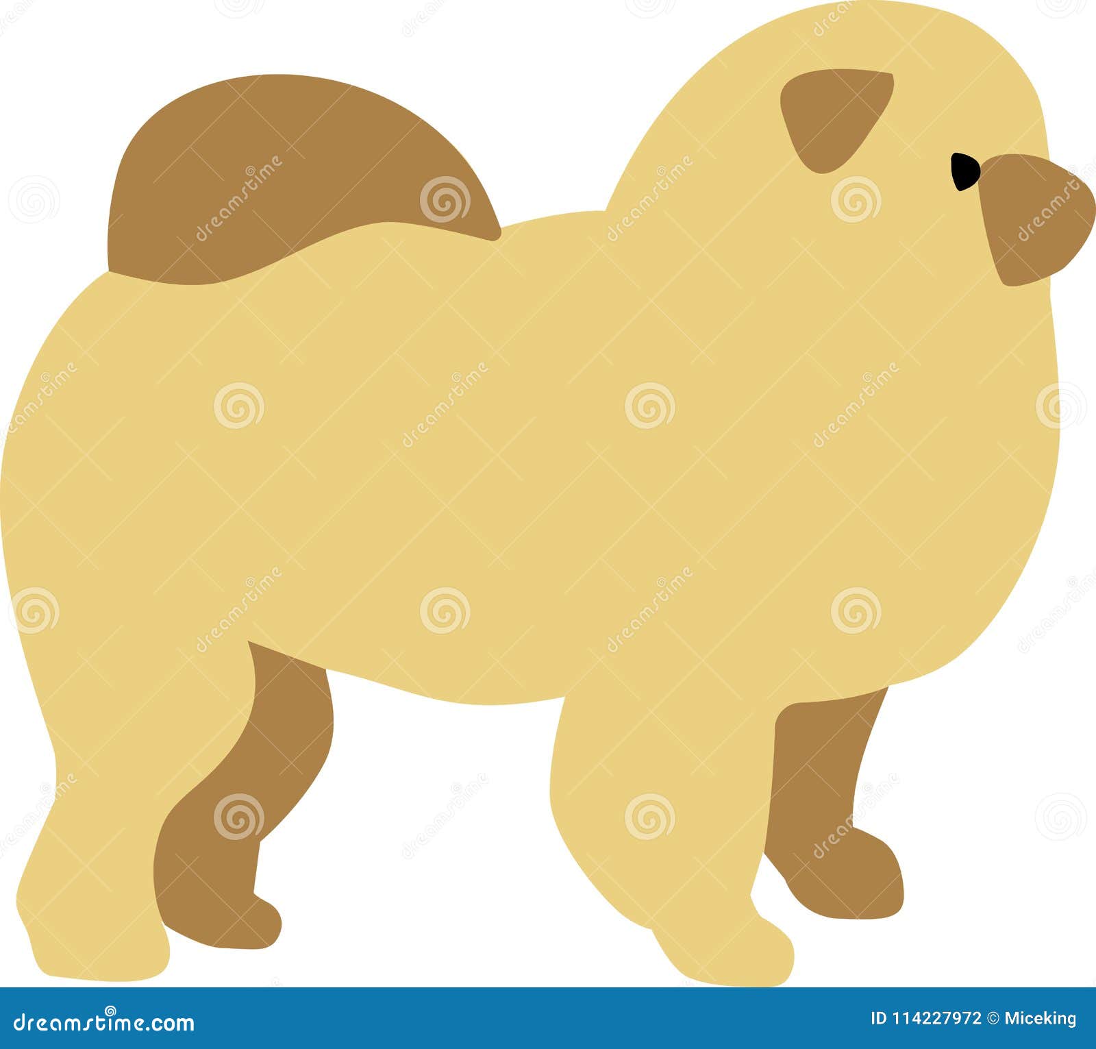Chow-chow Silhouette Comic Style Stock Vector - Illustration of symbol ...