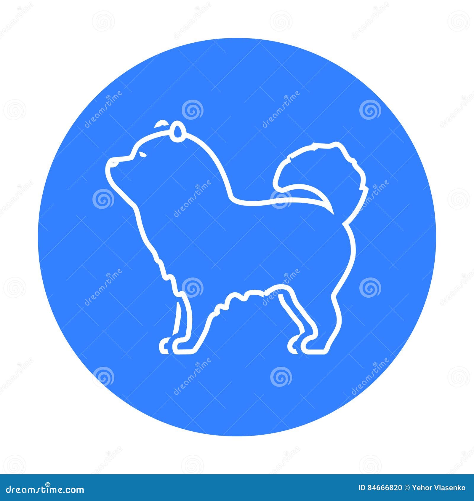 Chow-chow Vector Icon in Black Style for Web Stock Vector ...