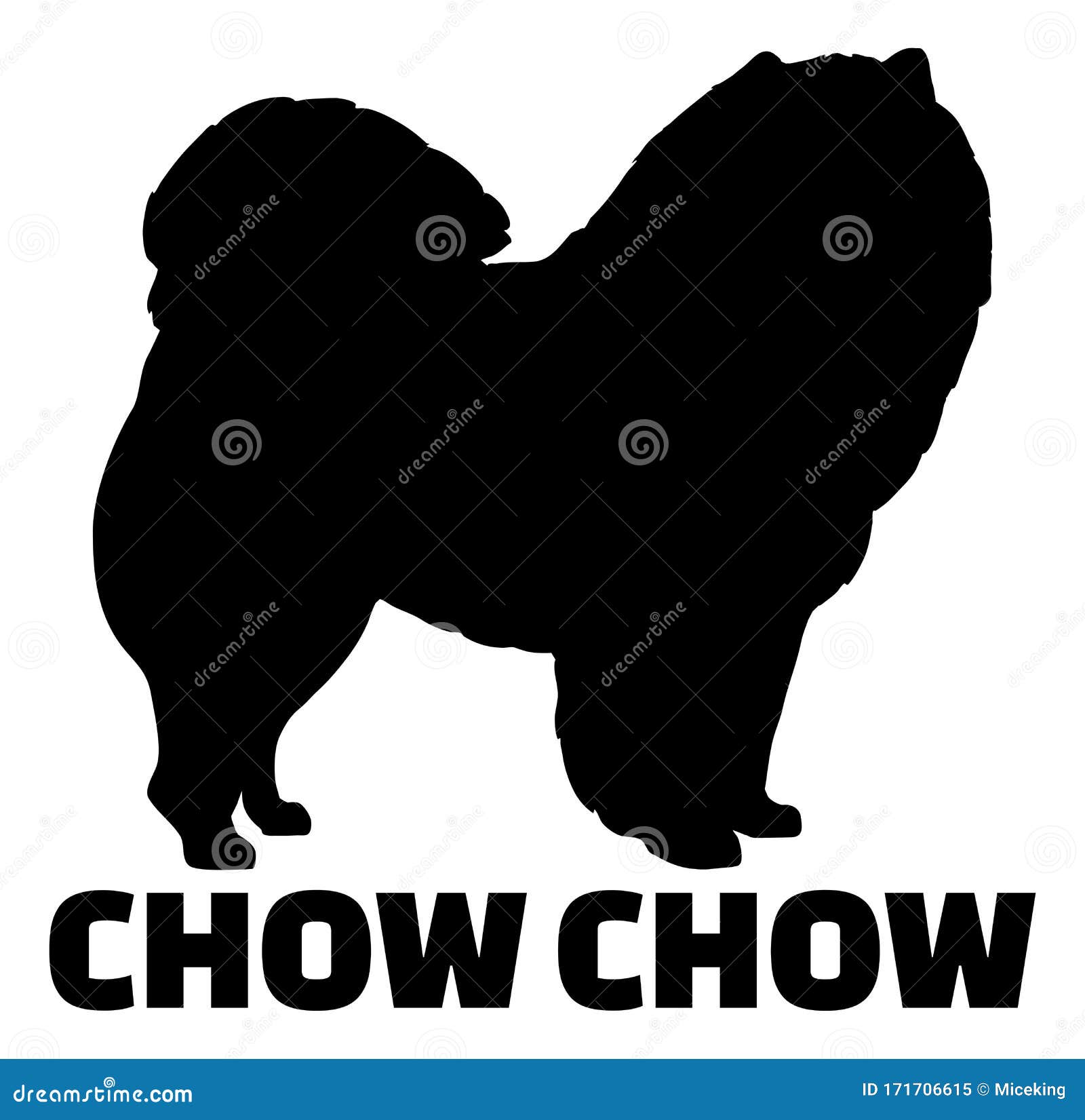 Chow Chow silhouette stock vector. Illustration of breed - 171706615