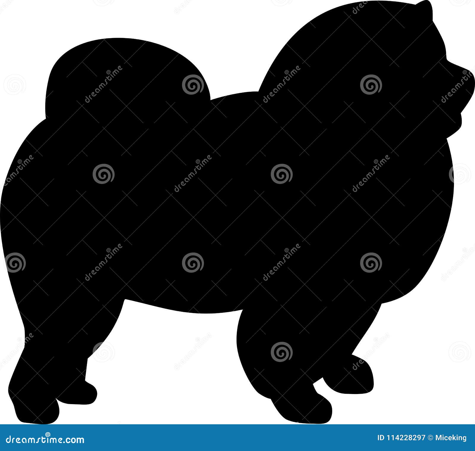 Chow-chow silhouette black stock vector. Illustration of animal - 114228297