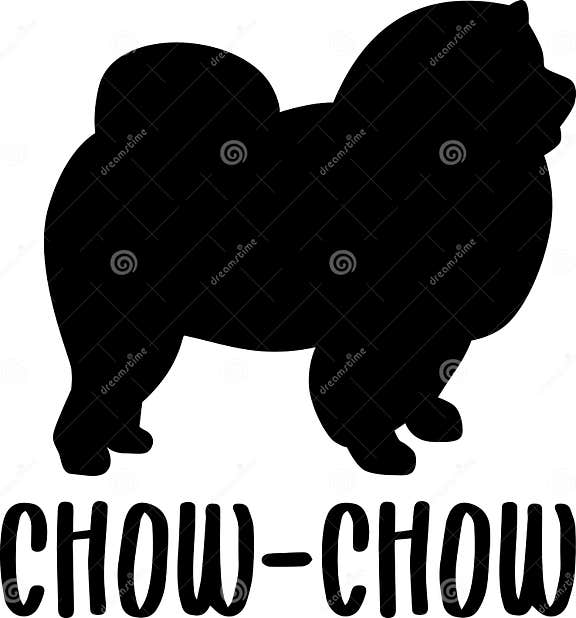 Chow-chow Silhouette Real Word Stock Vector - Illustration of animal ...
