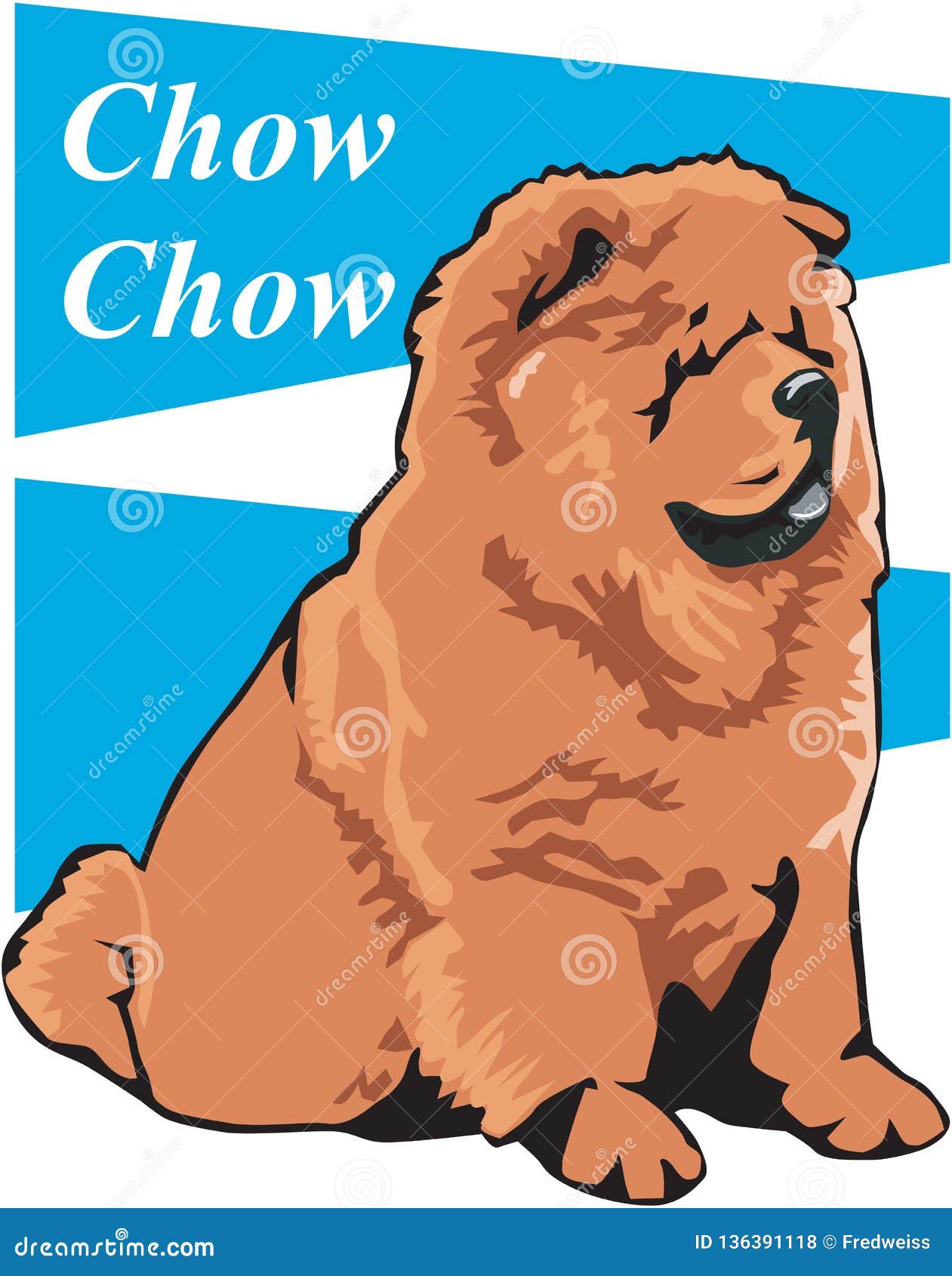 Chow Vector Illustration stock vector. Illustration of animals - 136391118