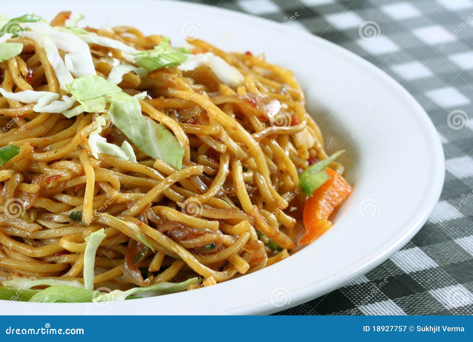 Chowmein in plate stock image. Image of plate, noodles - 18927757