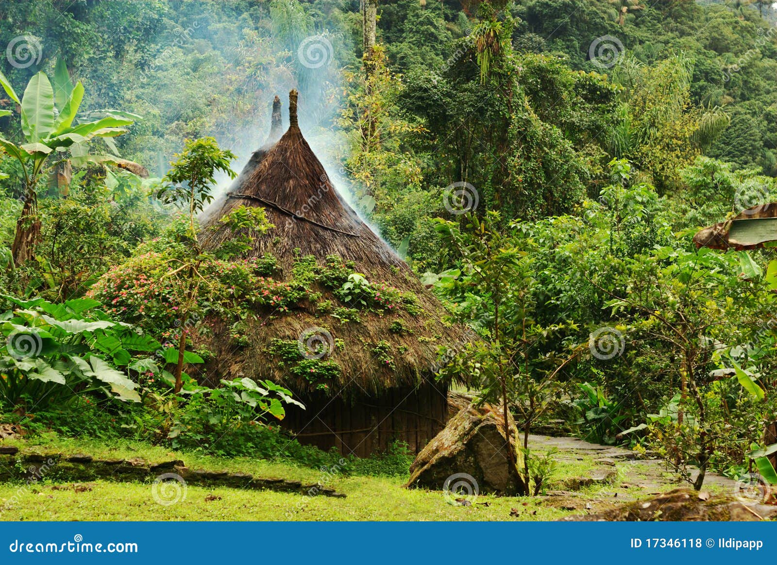 Choza de Kogi en Colombia foto de archivo. Imagen de piedra - 17346118