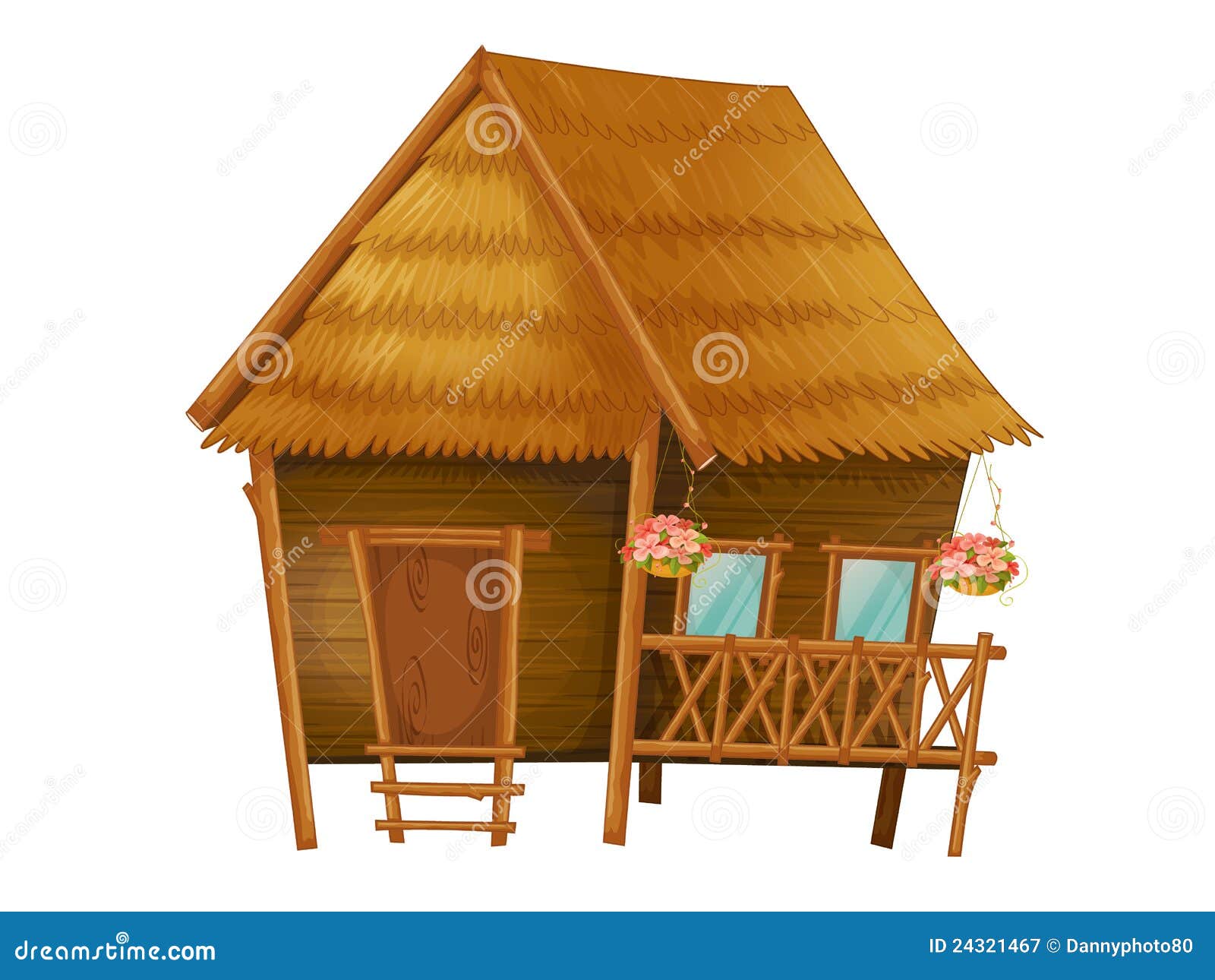 Choza de la historieta ilustración del vector. Ilustración de playa ...