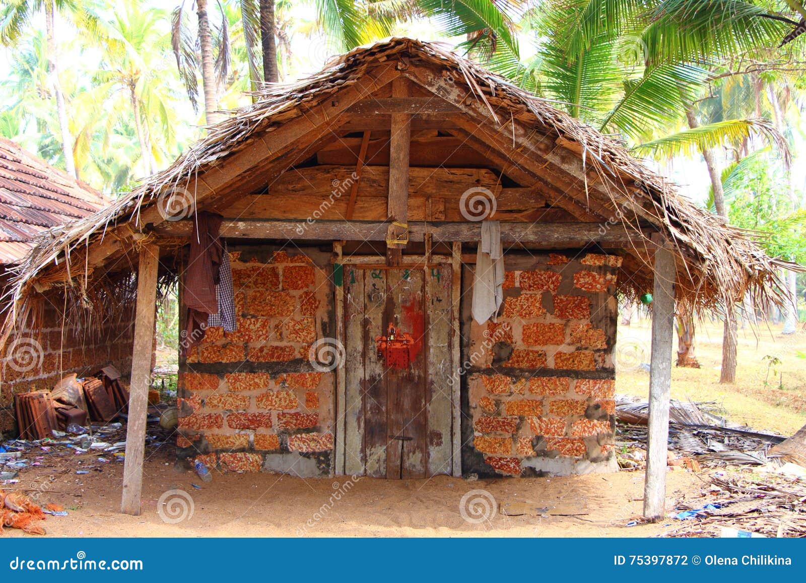 Choza De La Pesca La India Del Sur Foto de archivo - Imagen de choza ...