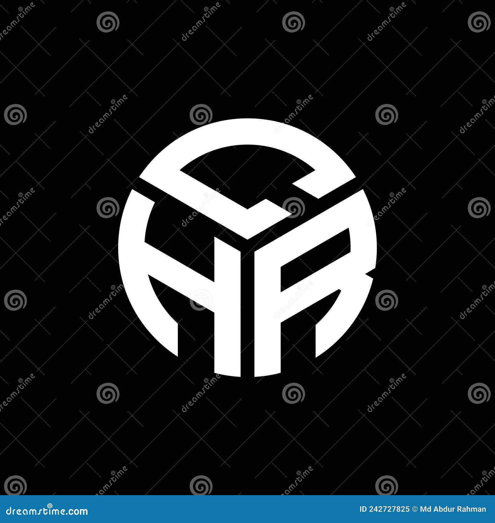 CHR Letter Logo Design On Black Background. CHR Creative Initials ...