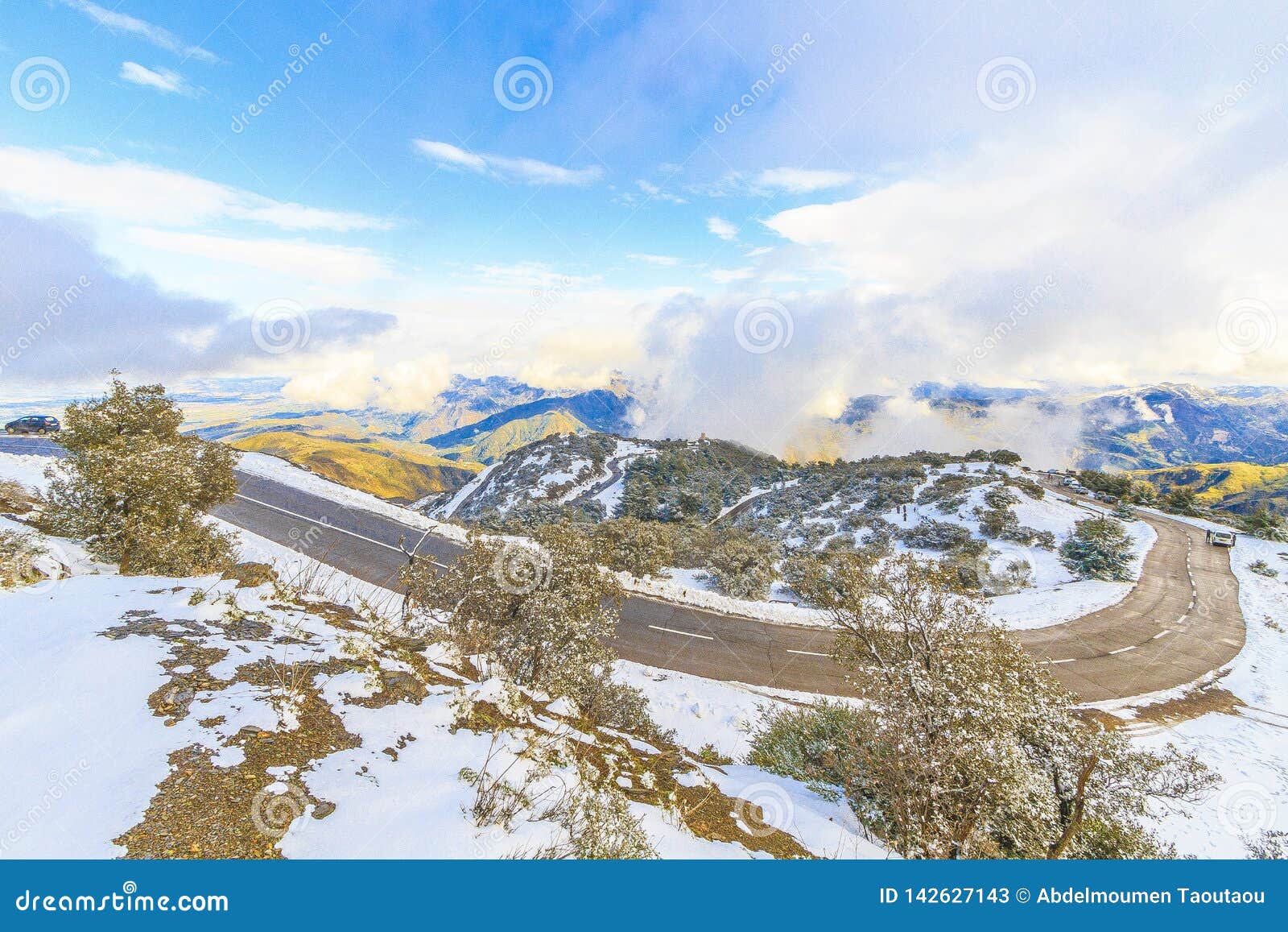 Chrea stock image. Image of landscape, road, snow, relax - 142627143