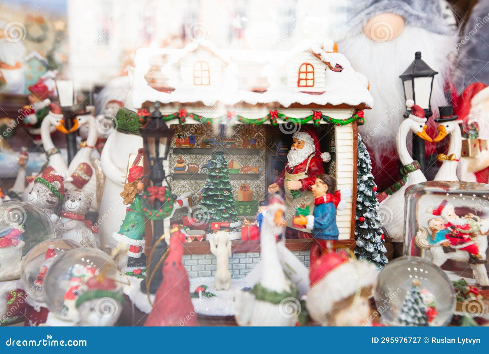 Chrismas Decor Figurines in Souvenir Shop Stock Image - Image of ...