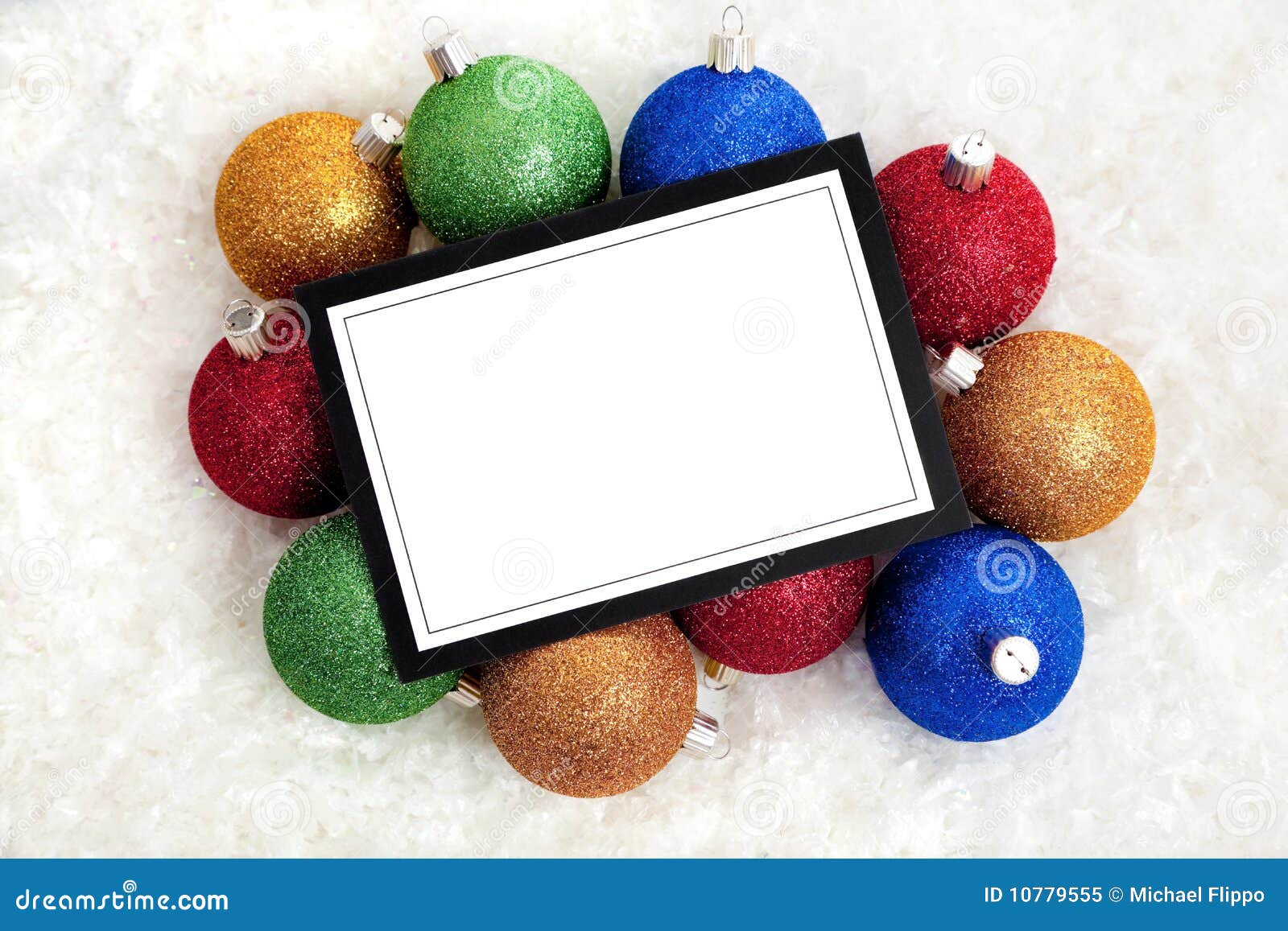 Chrismas Notecard or Message with Baubles Stock Image - Image of ...