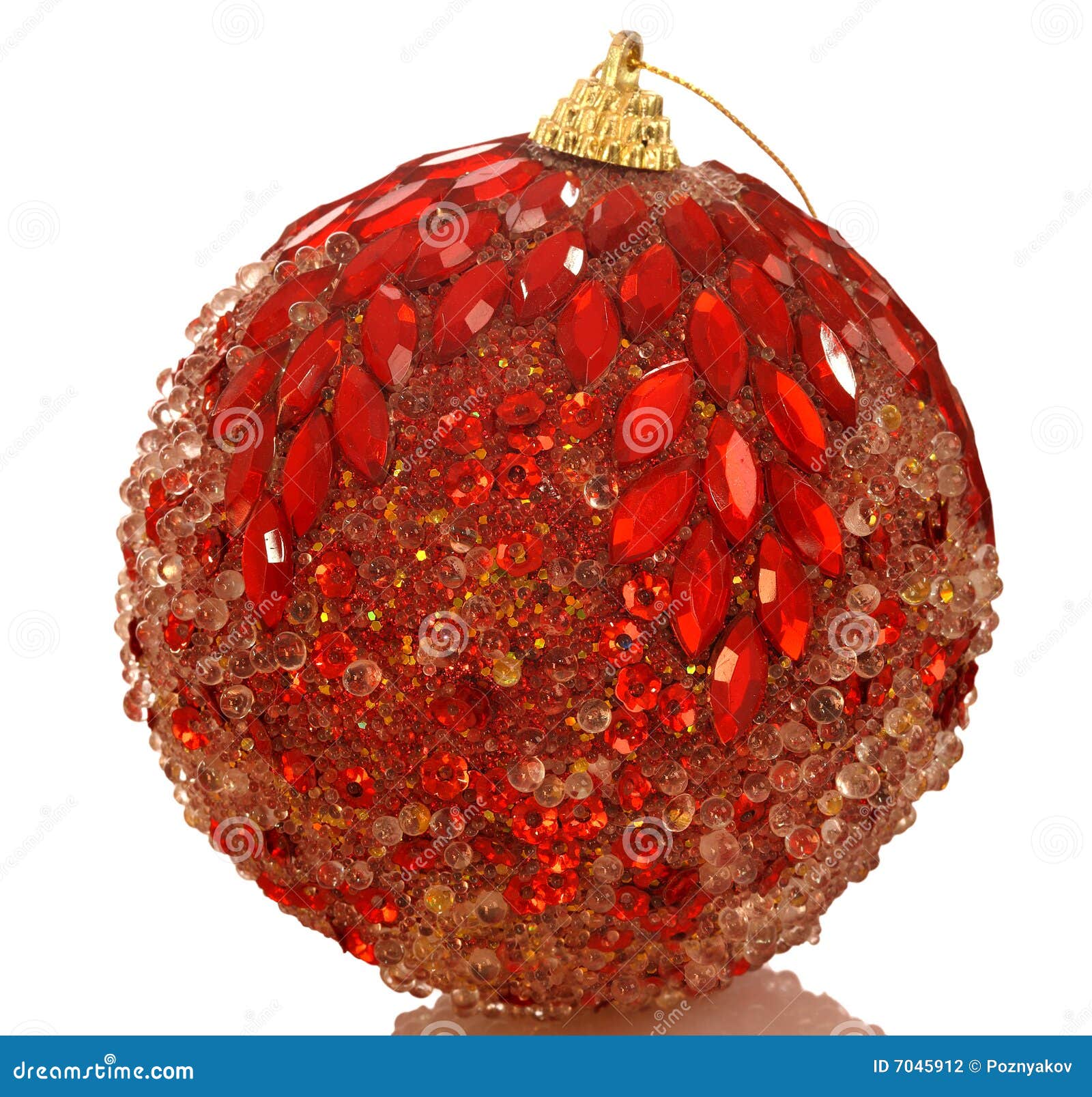 Chrismas red bright ball. stock photo. Image of shape - 7045912