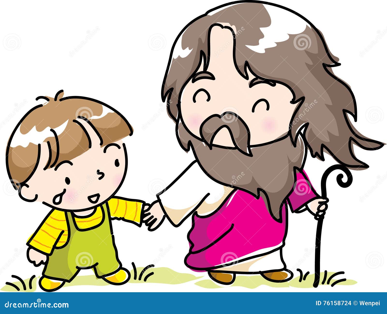 Christ and children stock vector. Illustration of love - 76158724