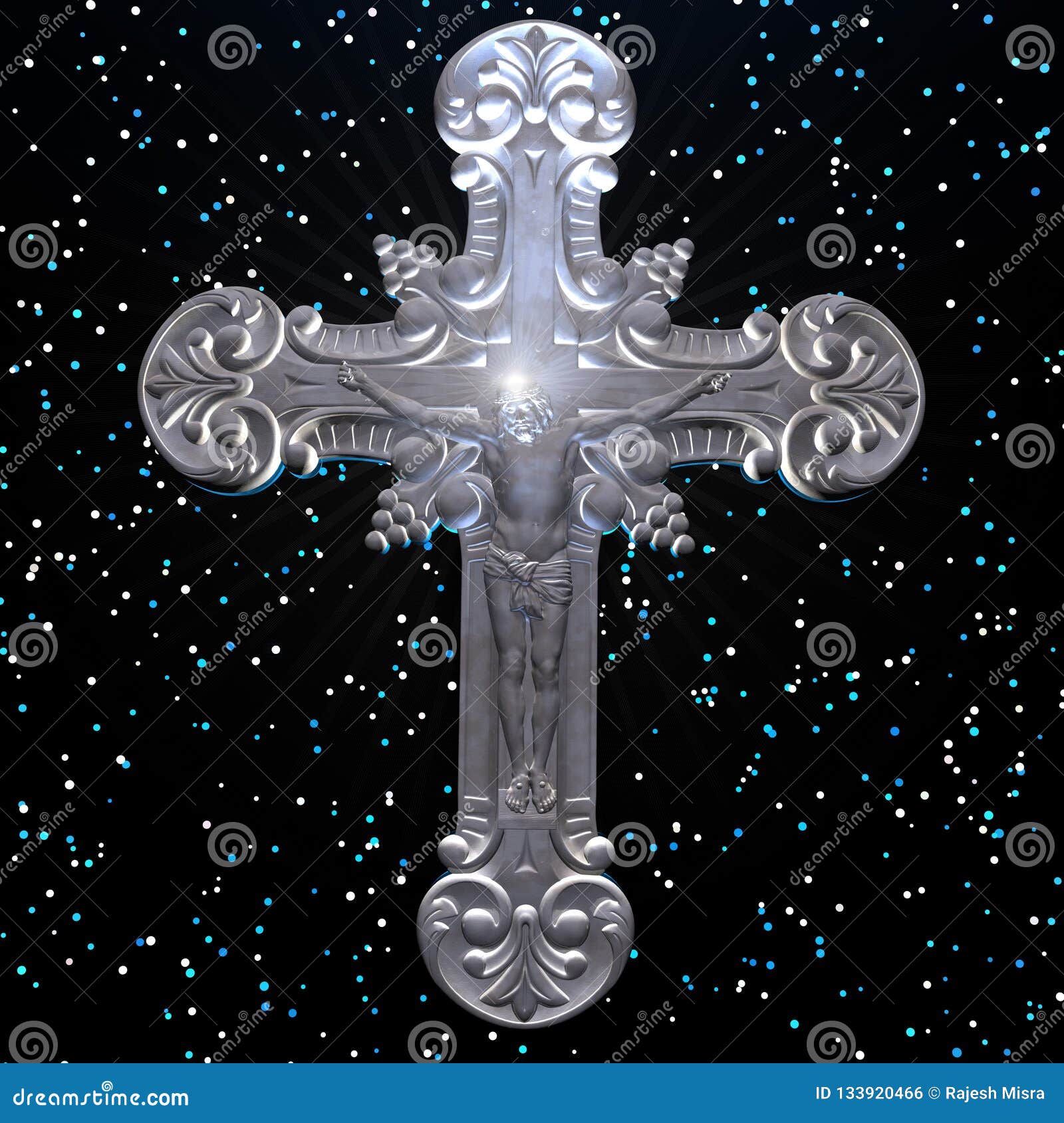 Christ and the Cross stock illustration. Illustration of effect - 133920466