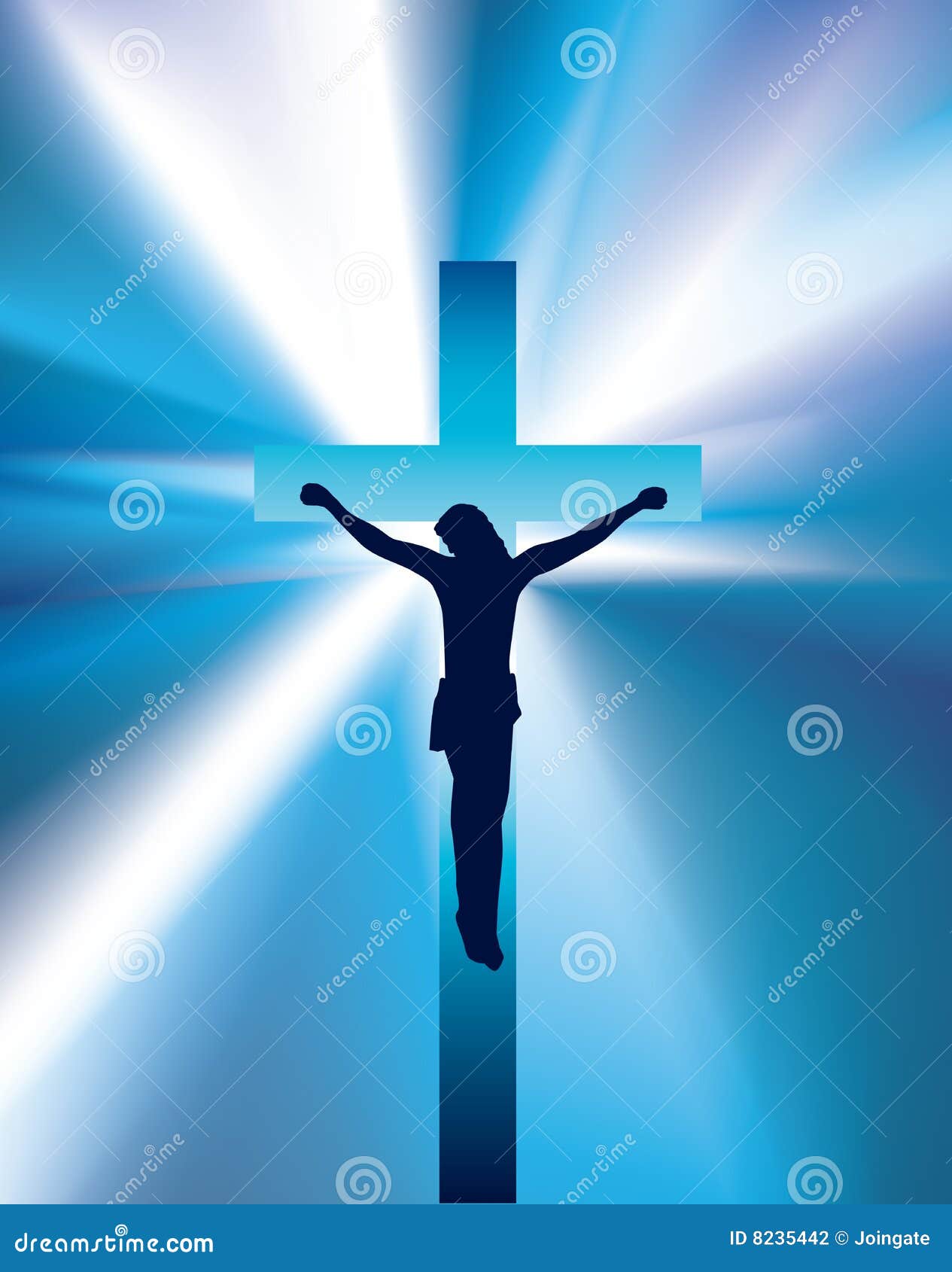 Christ On Cross Light Beam Background Stock Photography - Image: 8235442
