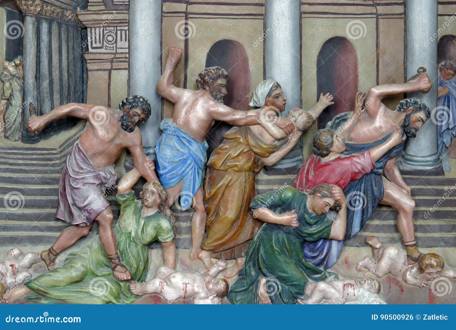 Christ Driving The Merchants From The Temple, Relief On The Door Of The ...