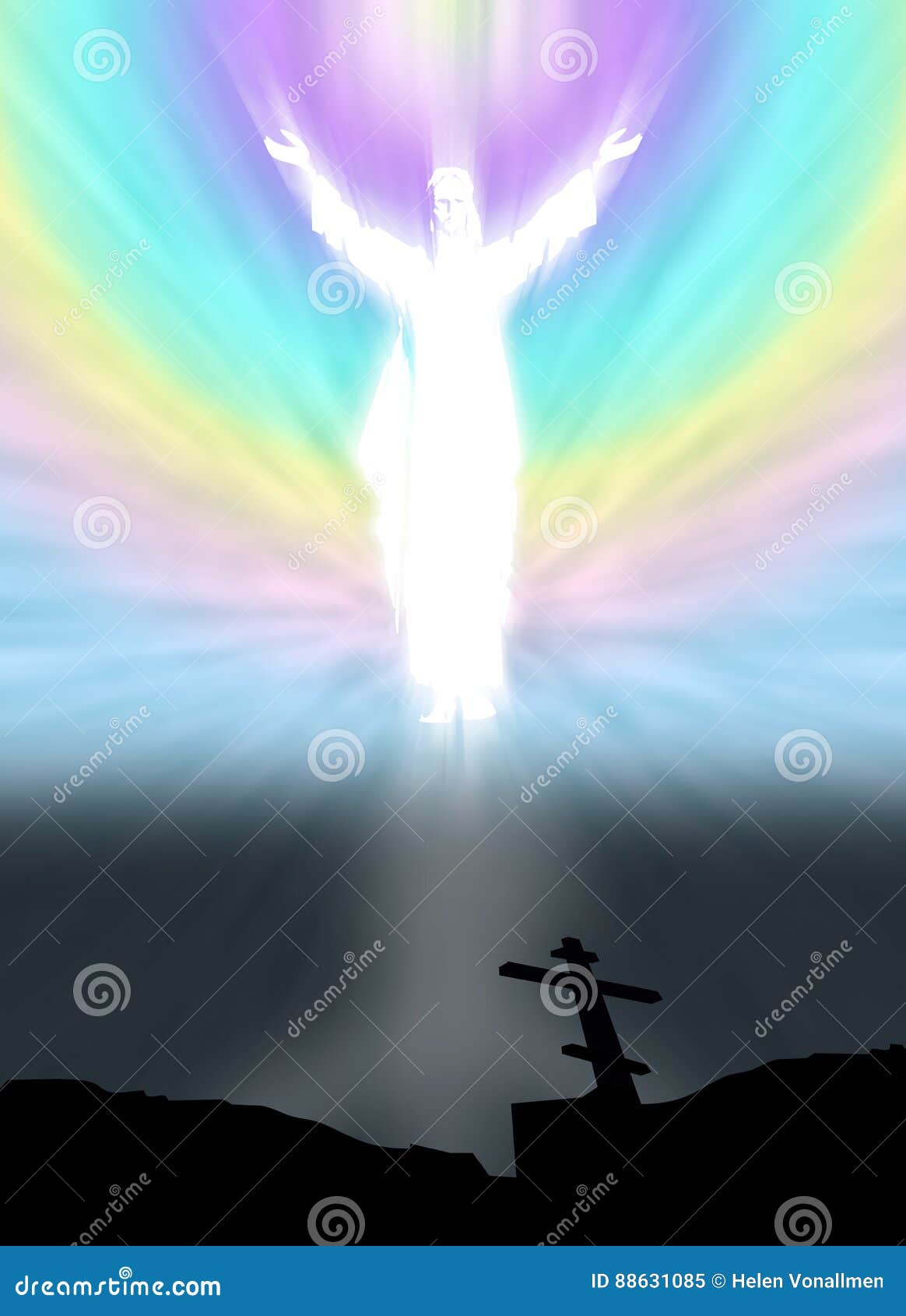 Christ and Easter Symbol with Orthodox Cross Shadow Stock Illustration ...