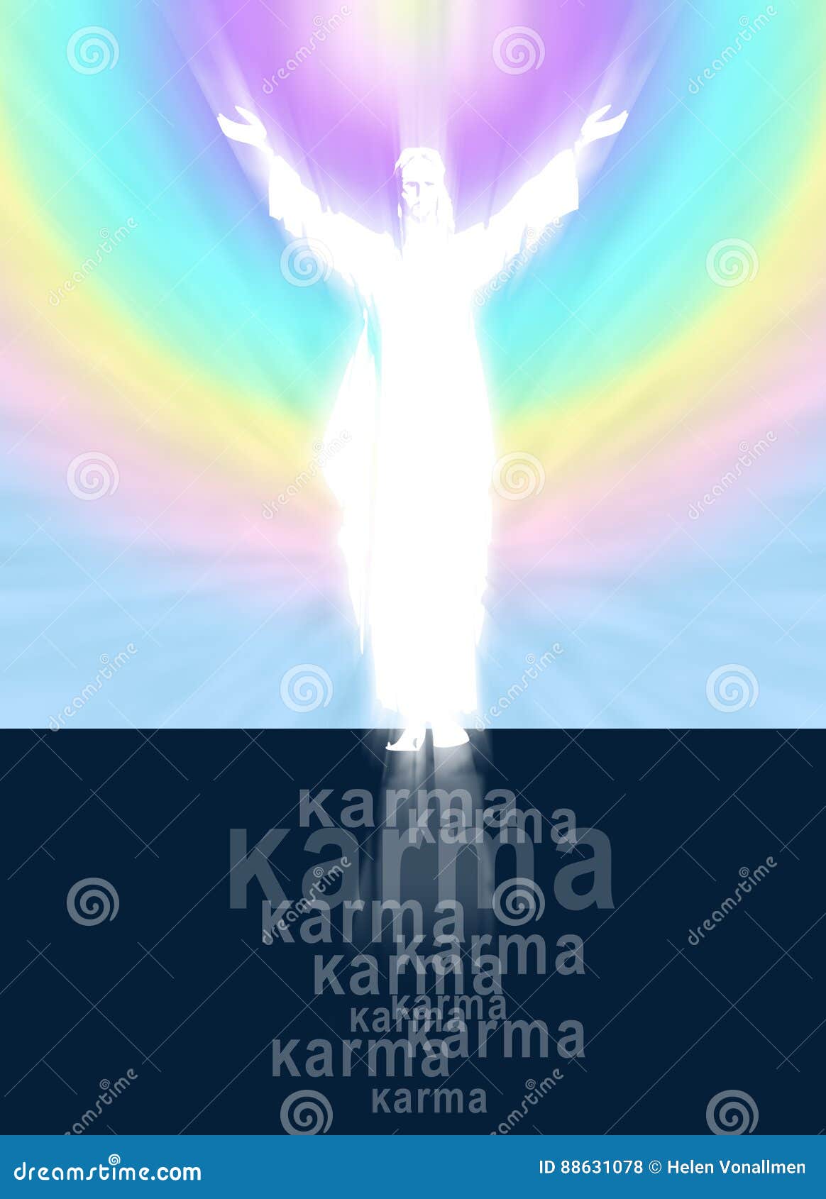 Christ and Karma Concept with Text Stock Illustration - Illustration of ...