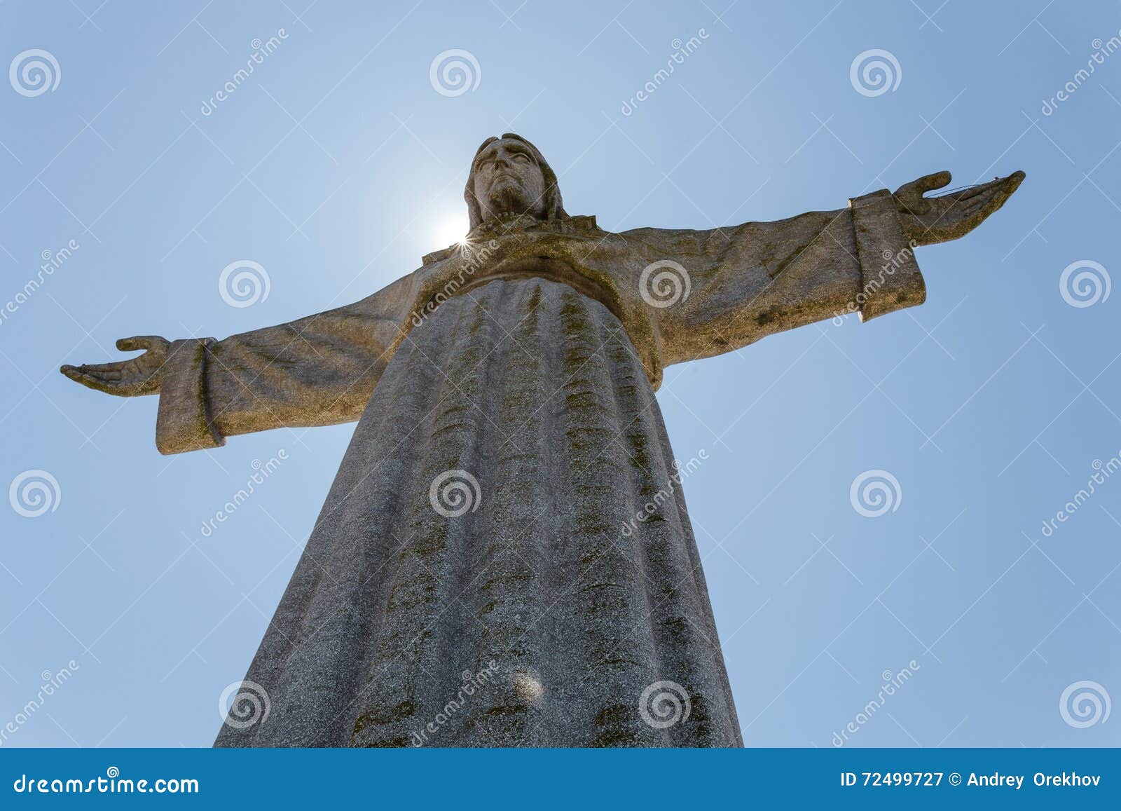 Christ the King in the sun stock image. Image of blue - 72499727