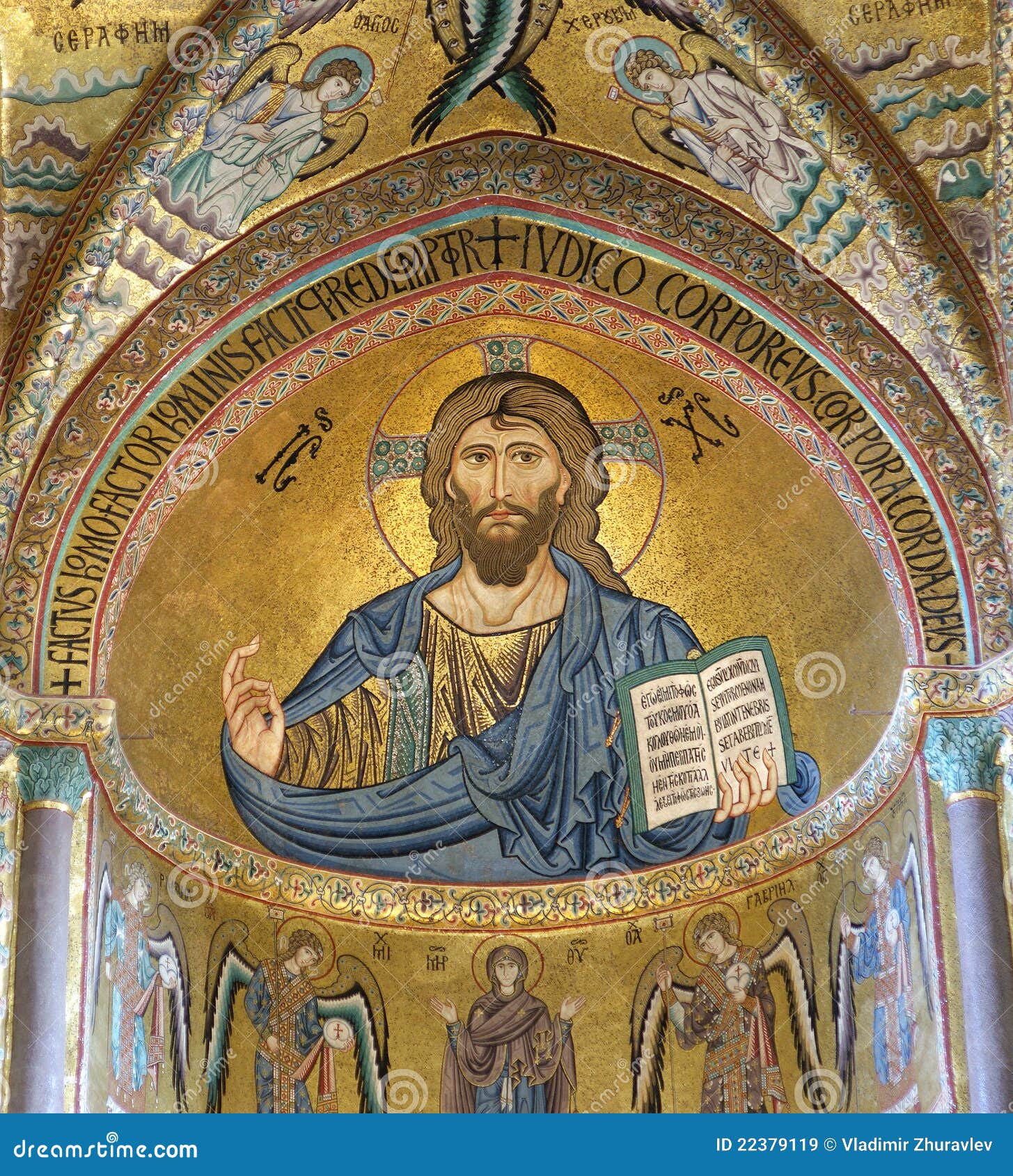The Christ Pantokrator stock image. Image of italy, mosaic - 22379119