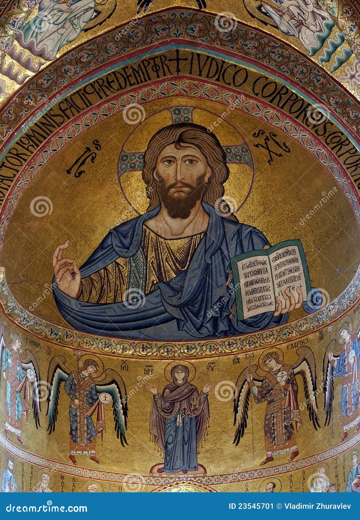 The Christ Pantokrator. Cathedral of Cefalu Editorial Photo - Image of ...