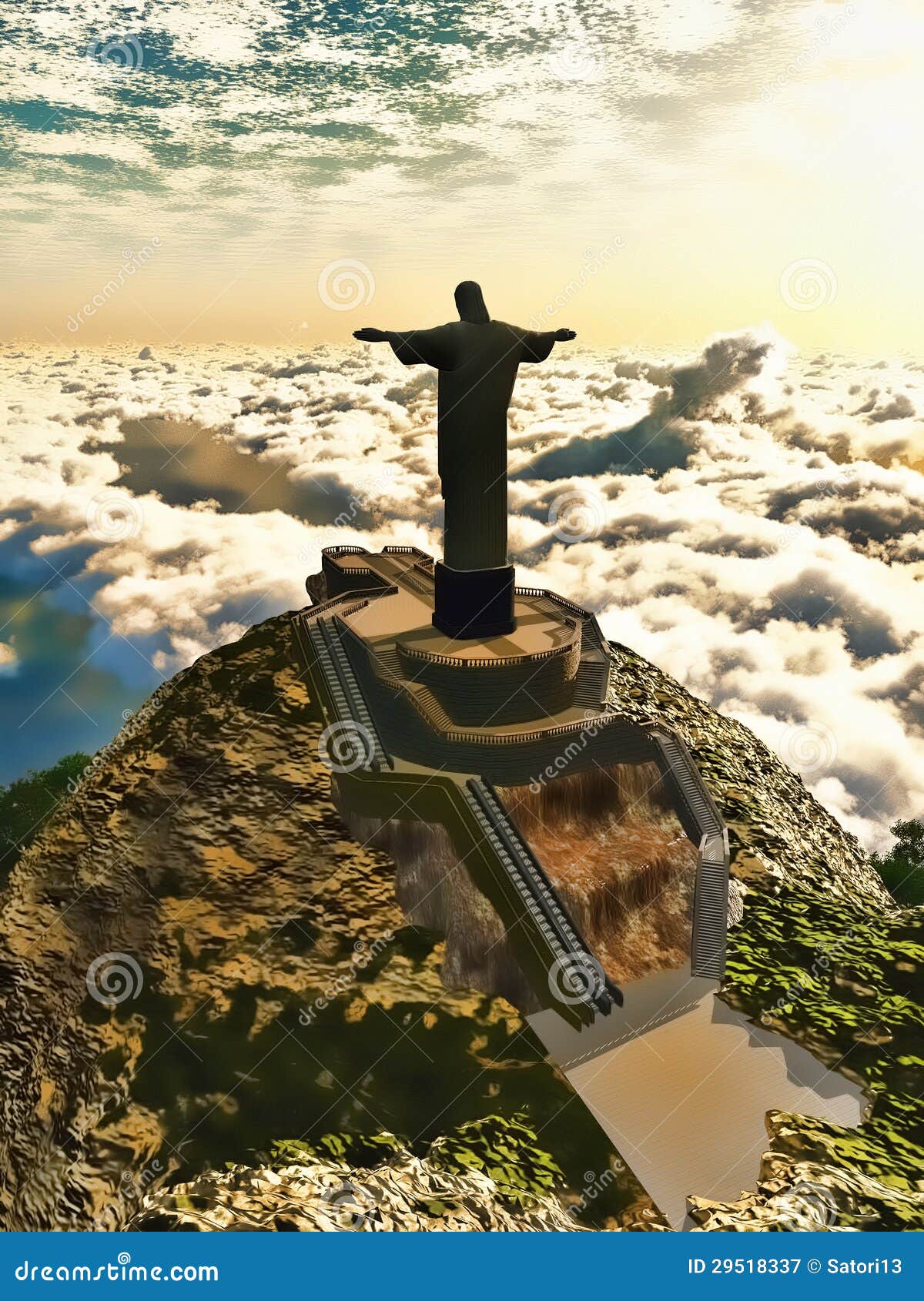 Christ the Redeemer editorial photography. Illustration of postcard ...