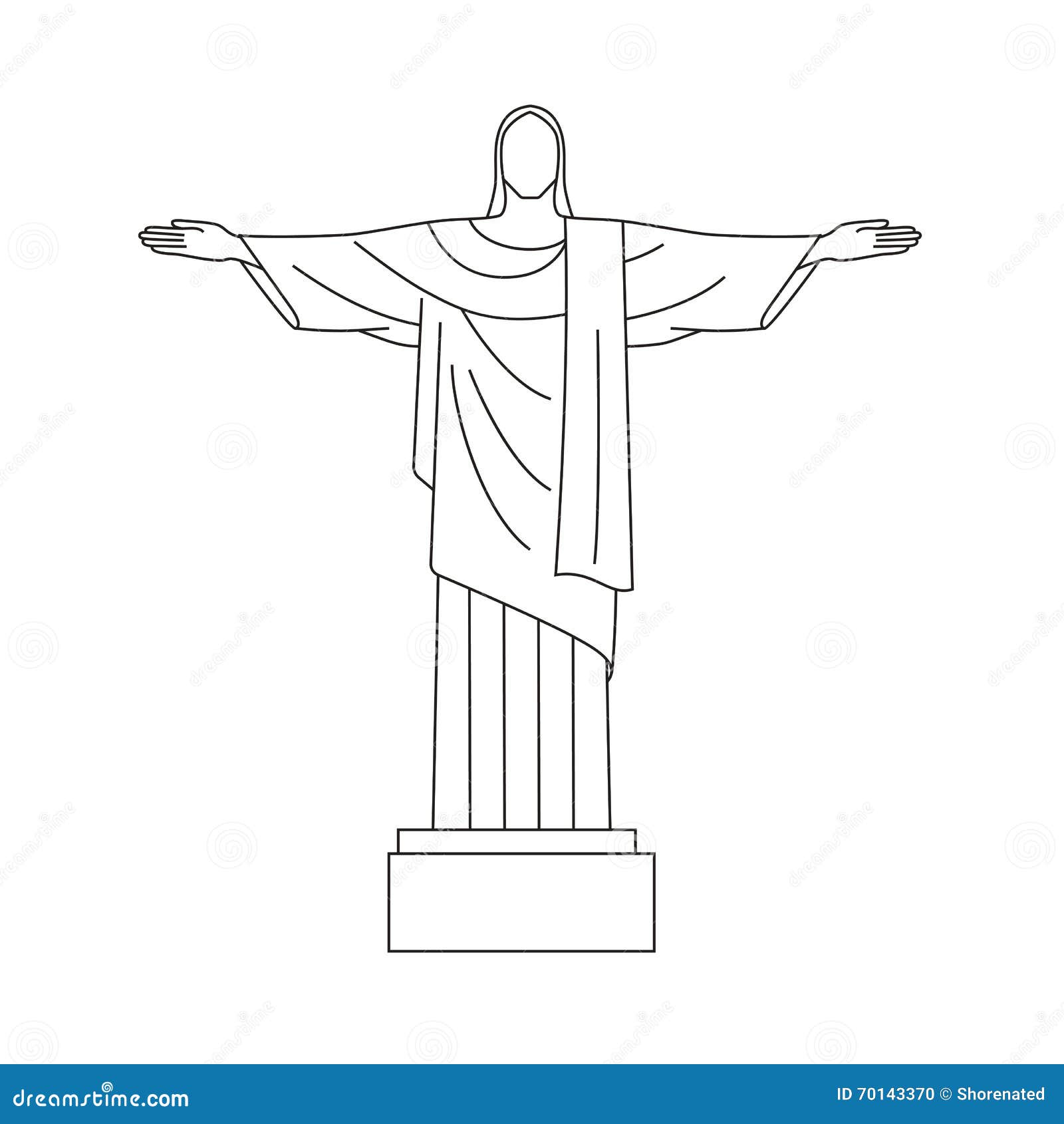 Christ The Redeemer Drawing Sketch Vector Illustration | CartoonDealer ...