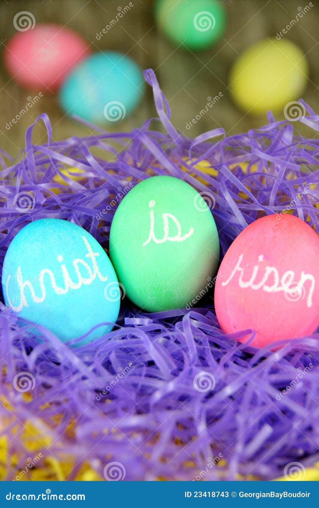 Christ is Risen Easter Eggs Stock Image - Image of holiday, green: 23418743