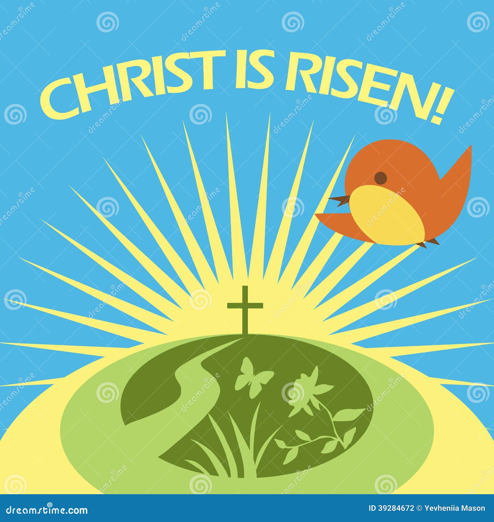 Christ Is Risen! Vector Illustration. Jesus Christ. Easter Egg ...