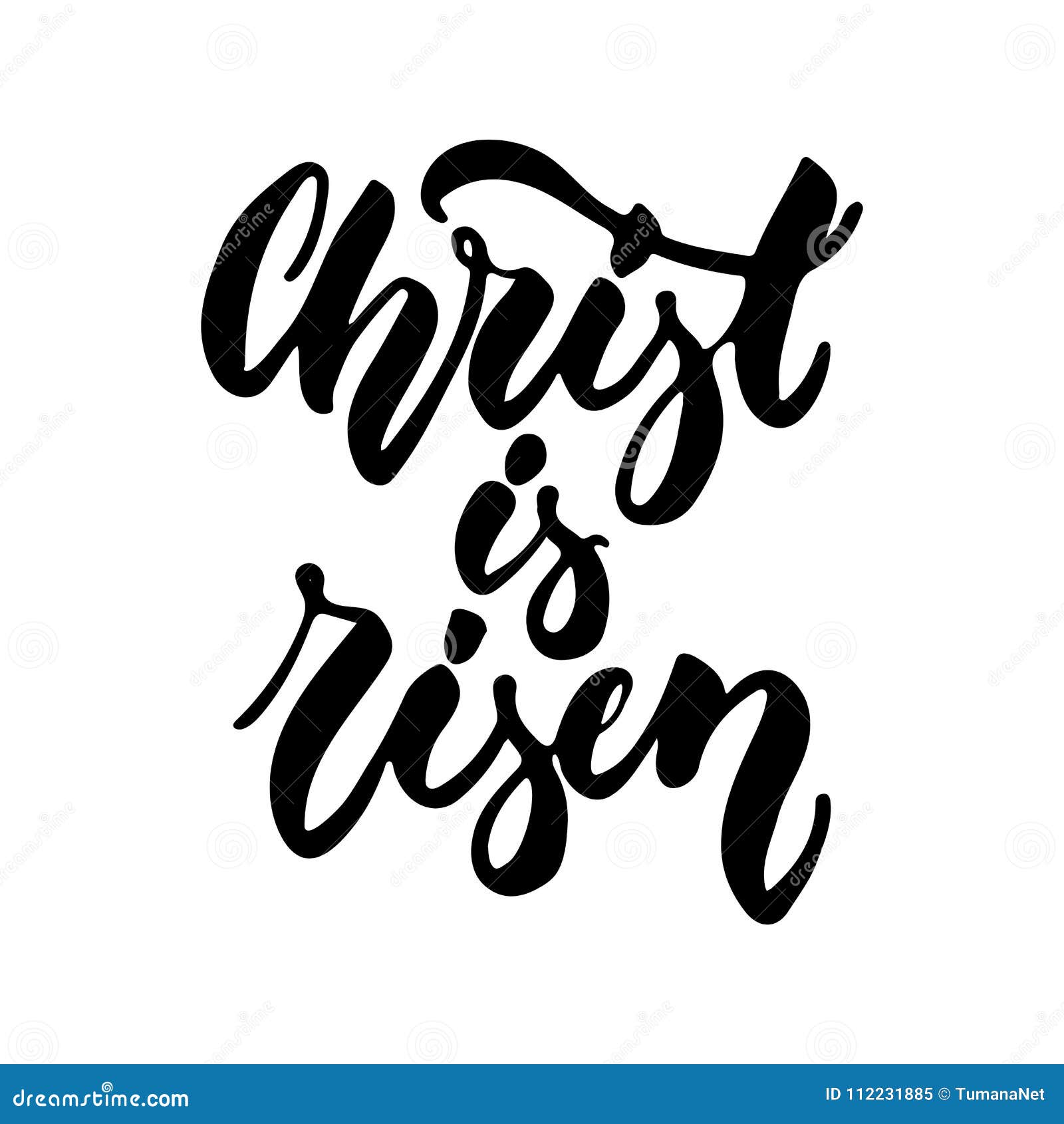 Christ is Risen - Hand Drawn Lettering Calligraphy Phrase Isolated on ...