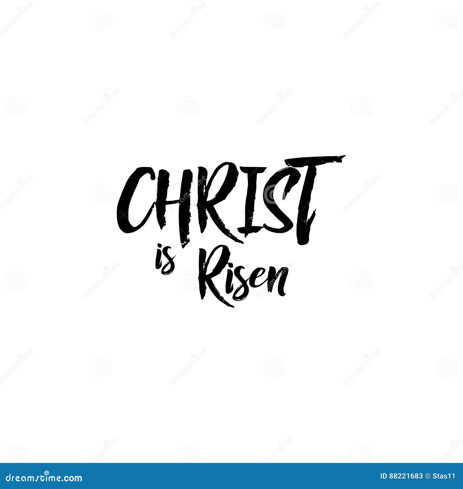 He Is Risen Modern Calligraphy Hand Lettering With Rays On Blue ...