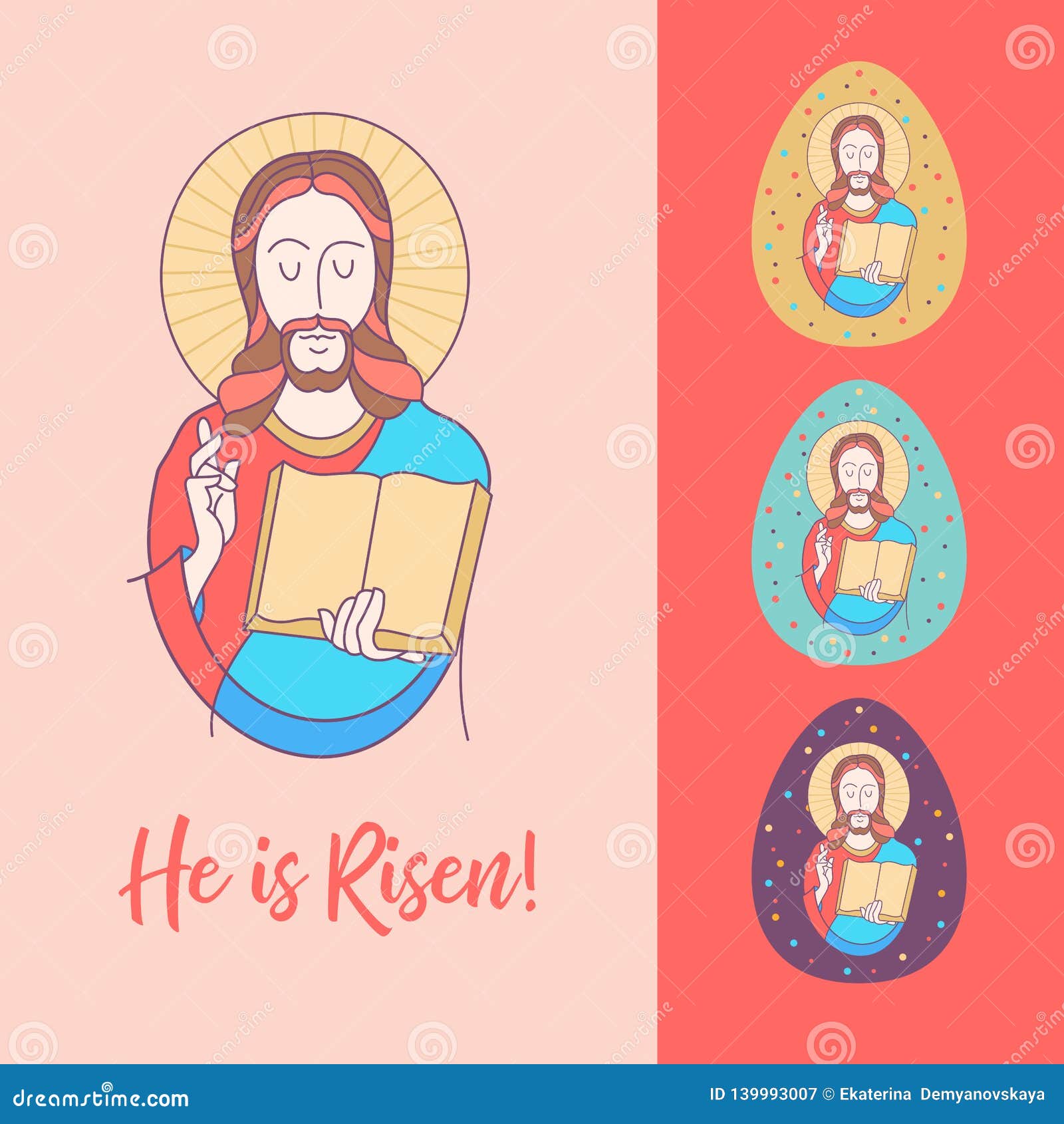 Christ is Risen! Vector Illustration. Jesus Christ Stock Vector ...