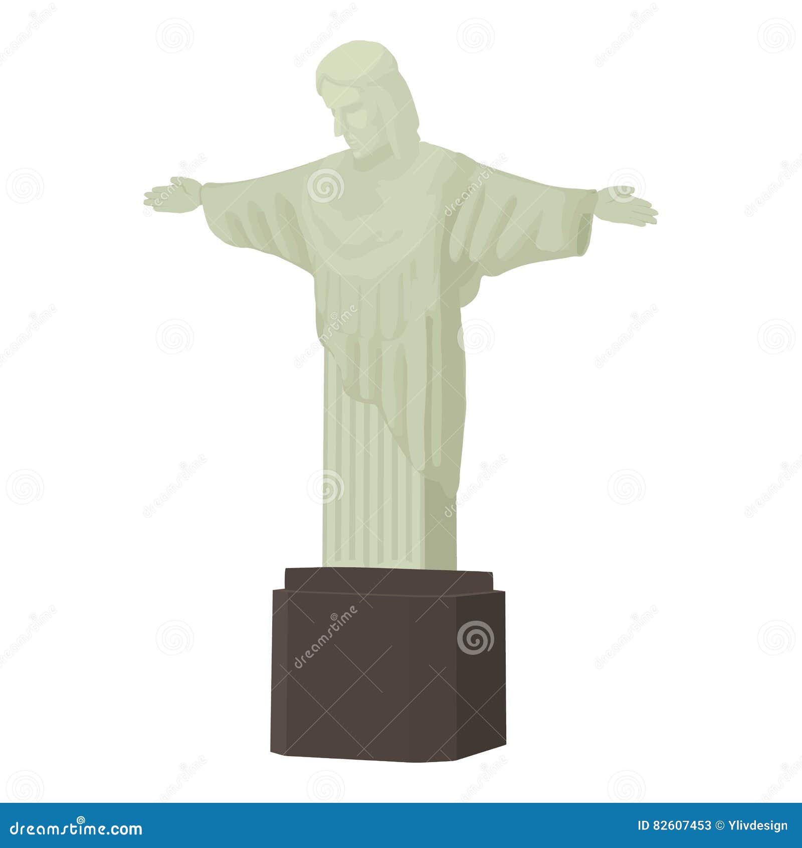 Christ Statue Icon, Cartoon Style Stock Vector - Illustration of statue ...