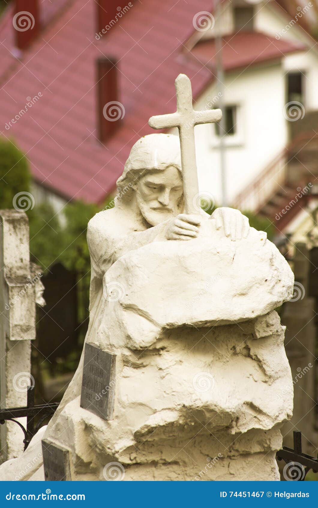 Christ statue, Lithuania stock image. Image of cemetery - 74451467