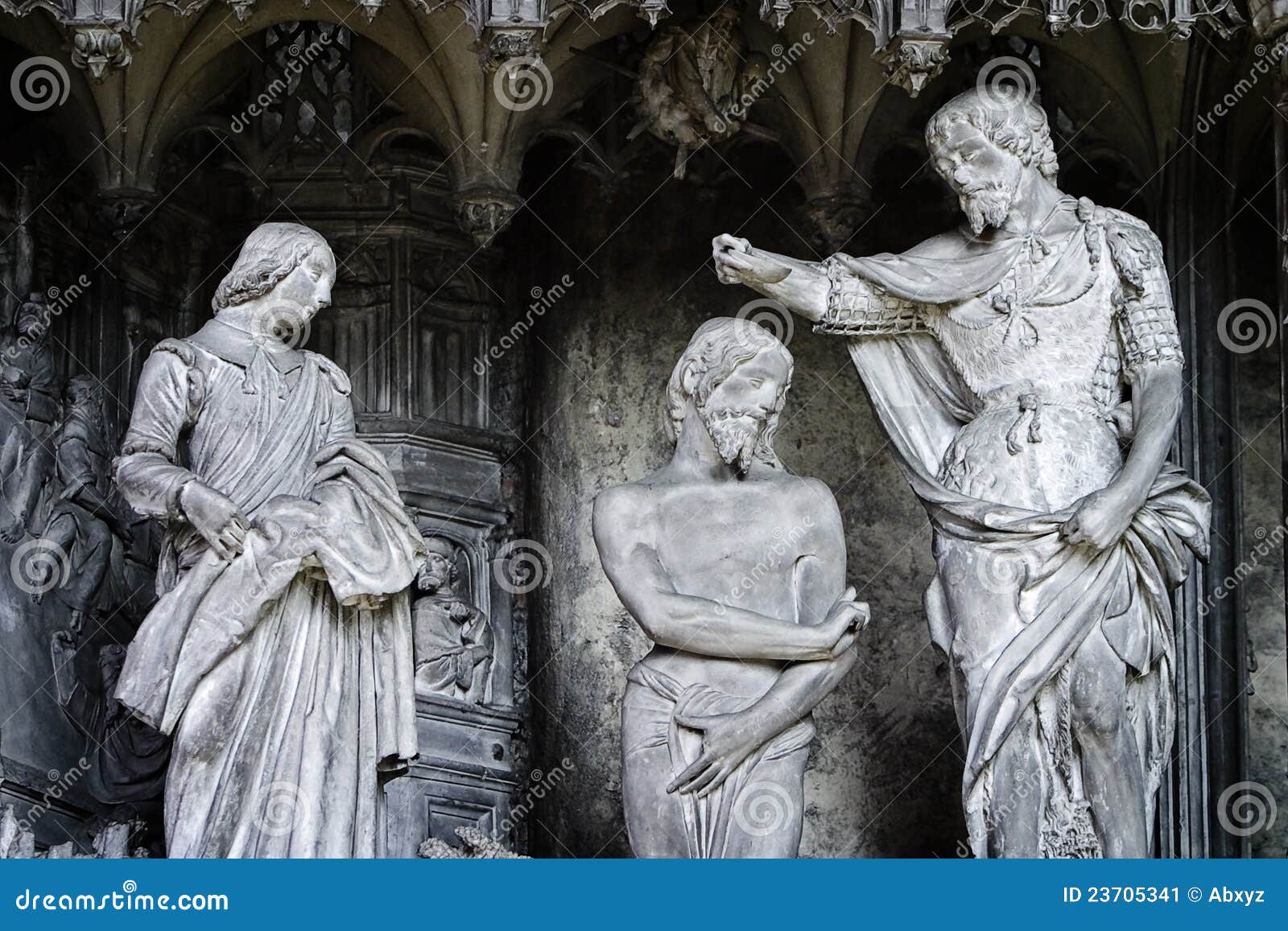 Christ-Tauf durch Johannes stockbild. Bild von mittelalterlich - 23705341