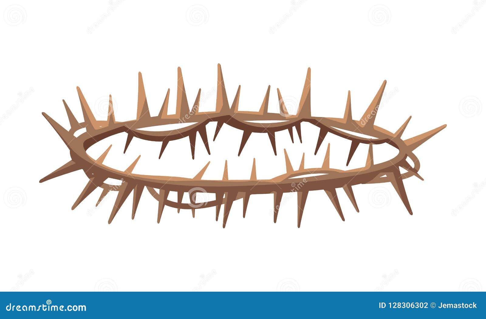 Christ thorns crown stock vector. Illustration of face - 128306302