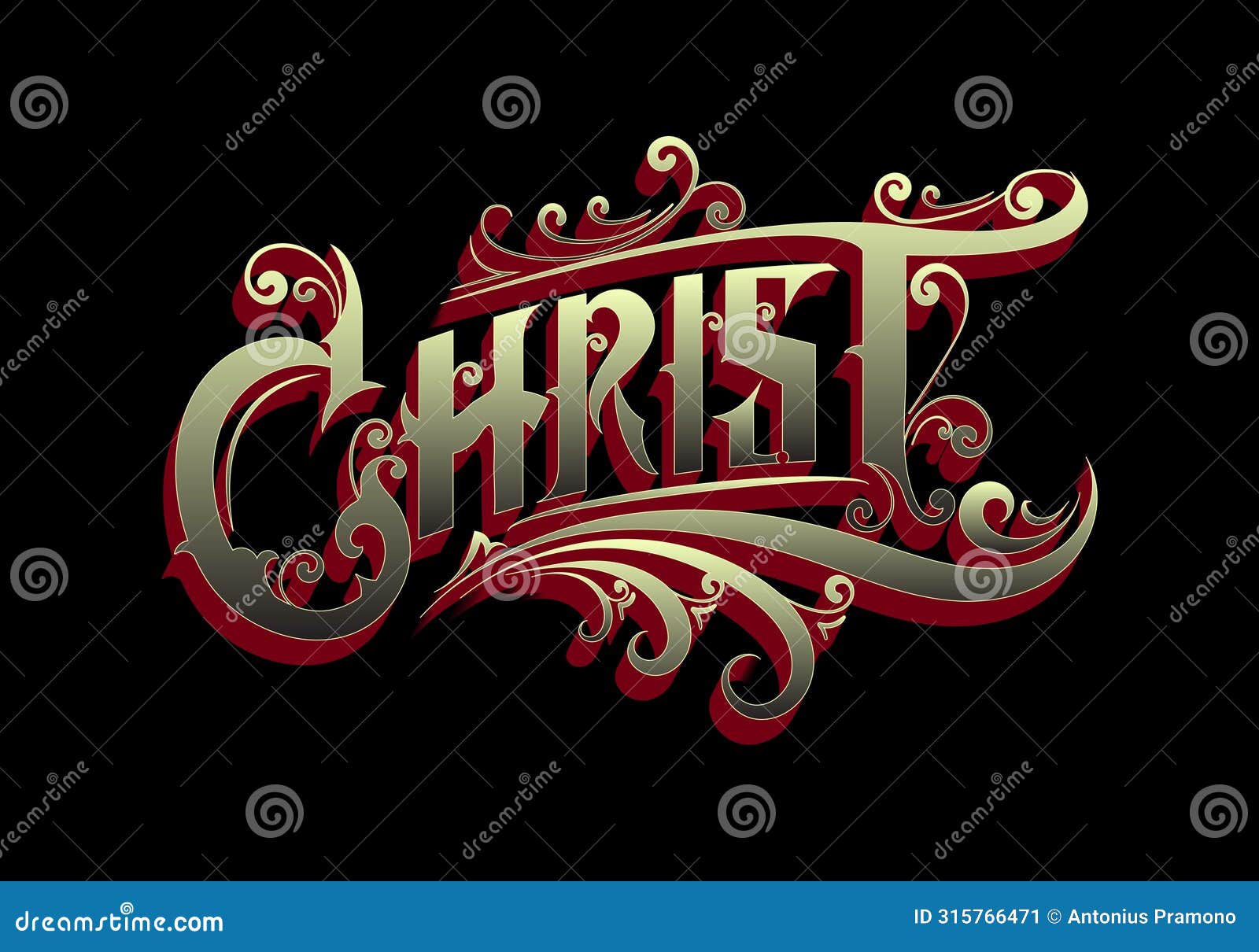 CHRIST Typography Word Style Design Stock Vector - Illustration of ...